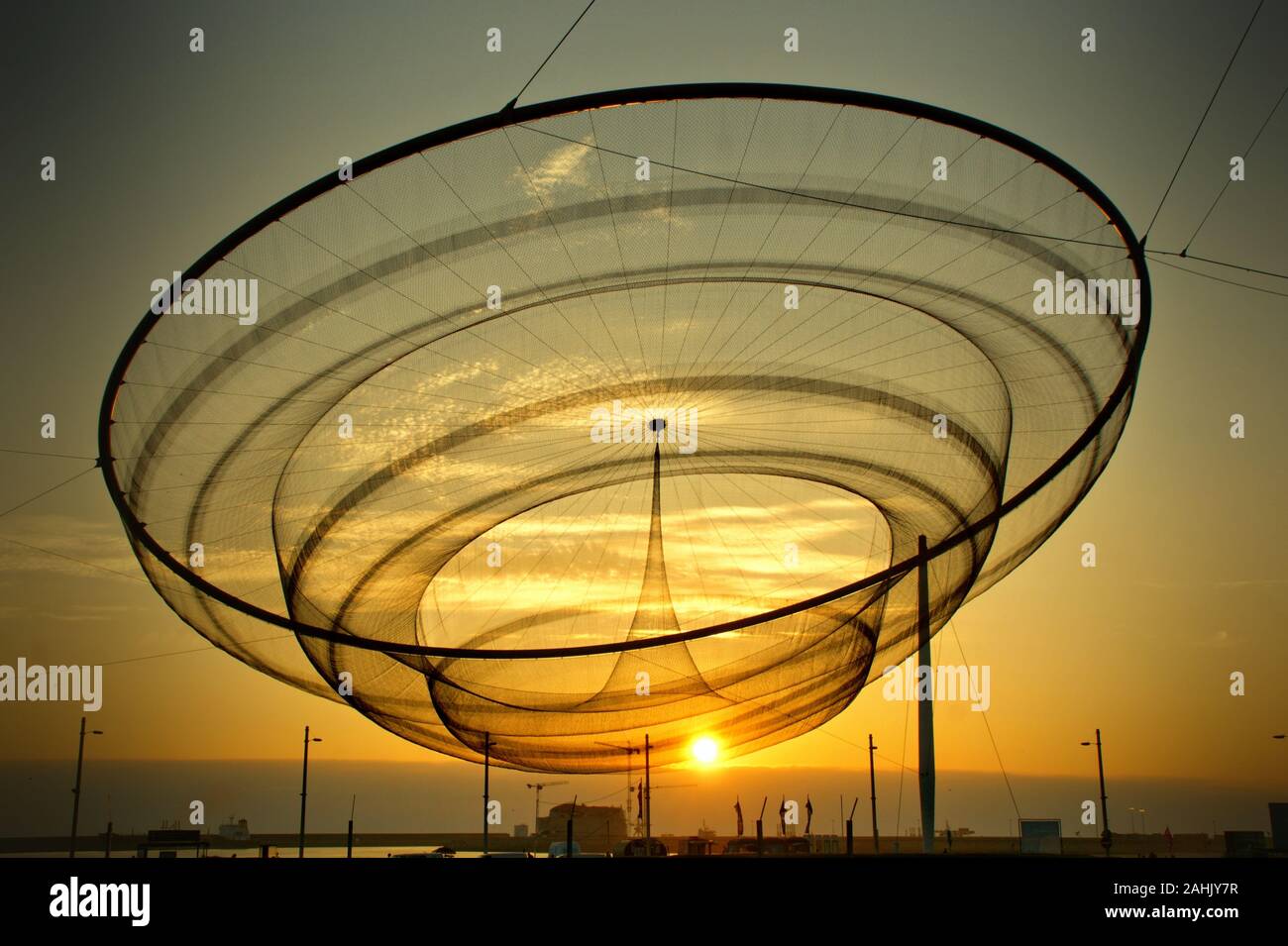 Public network sculpture in roundabout, Matosinhos, Portugal Stock ...
