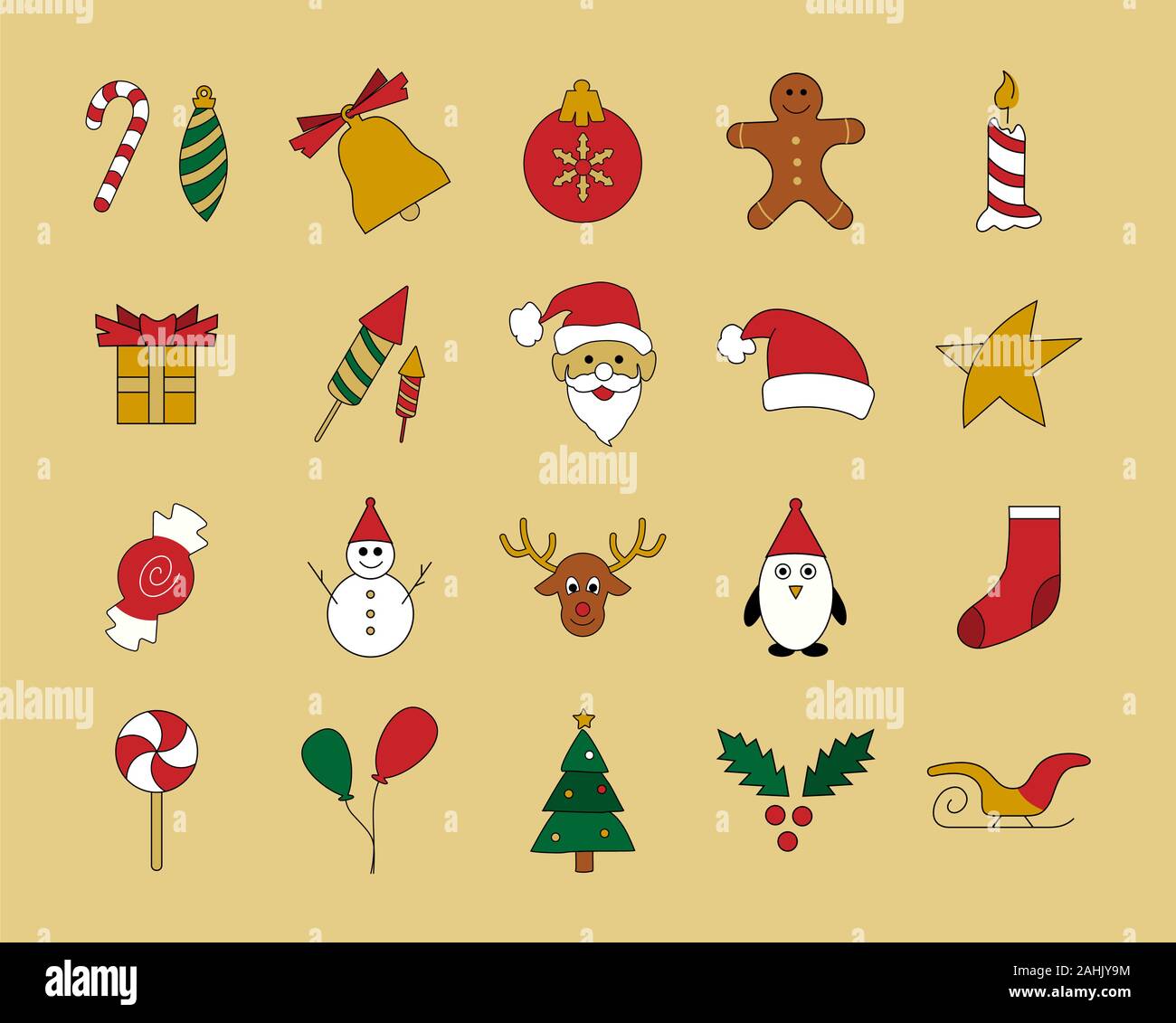 Christmas Icon Set Stock Vector Image & Art - Alamy