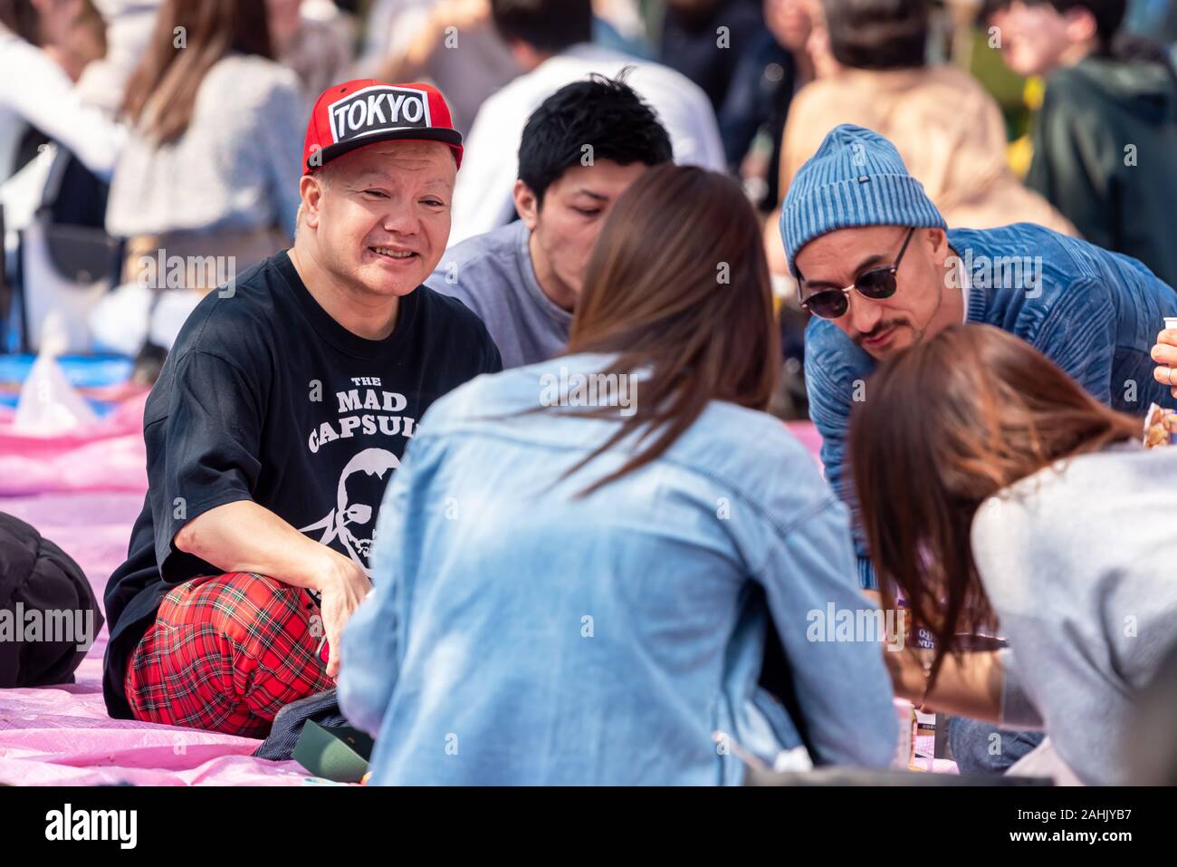 April 7, 2019: Japanese people enjoy the Cherry Blossom (known as ...
