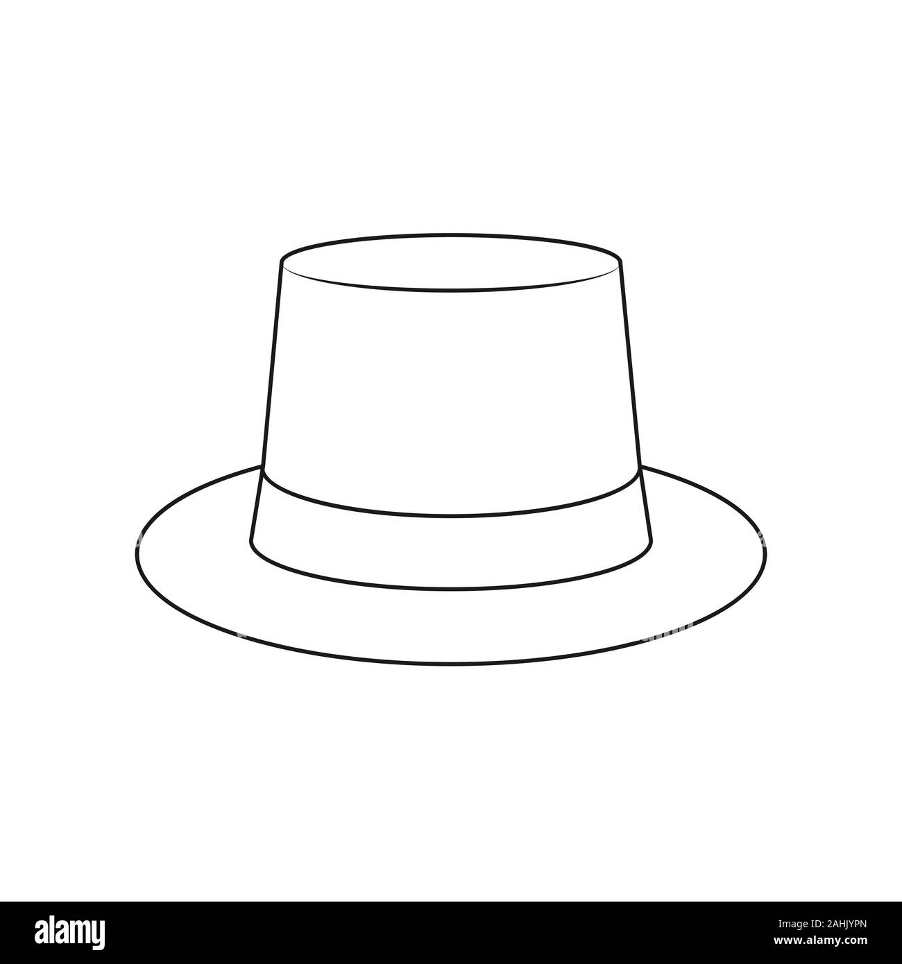 Empty contour hats. Headgear icon, hat. Isolated contour on a white ...