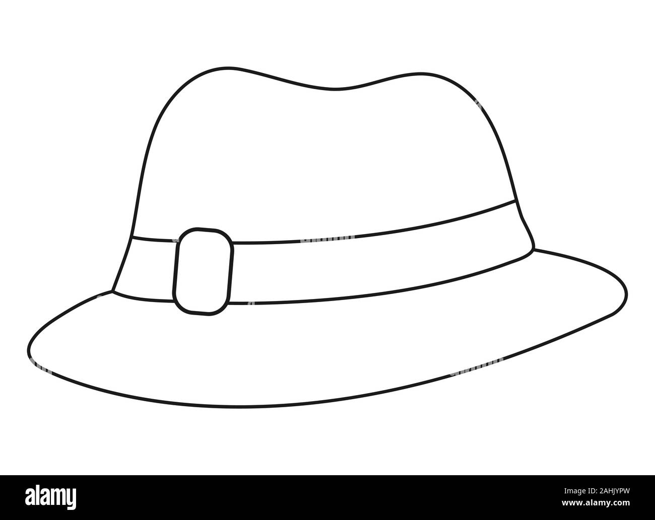 Empty contour hats. Headgear icon, hat. Isolated contour on a white ...