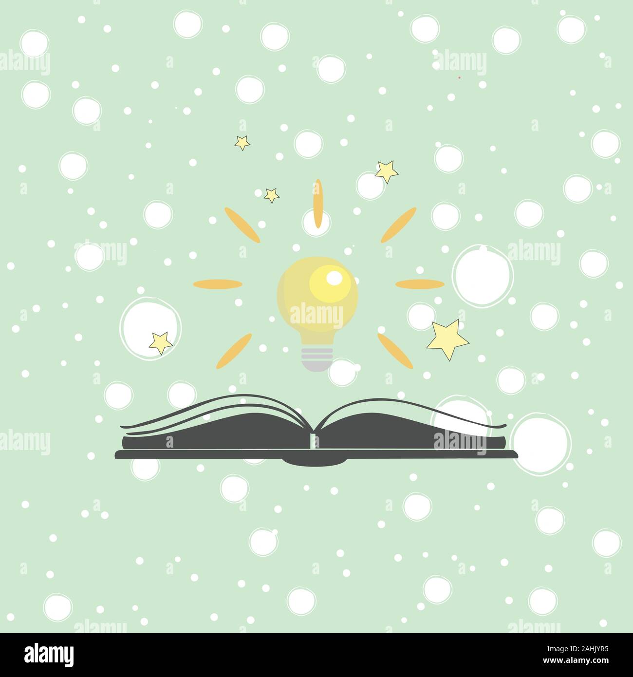Light bulb over open book Stock Vector Images - Alamy