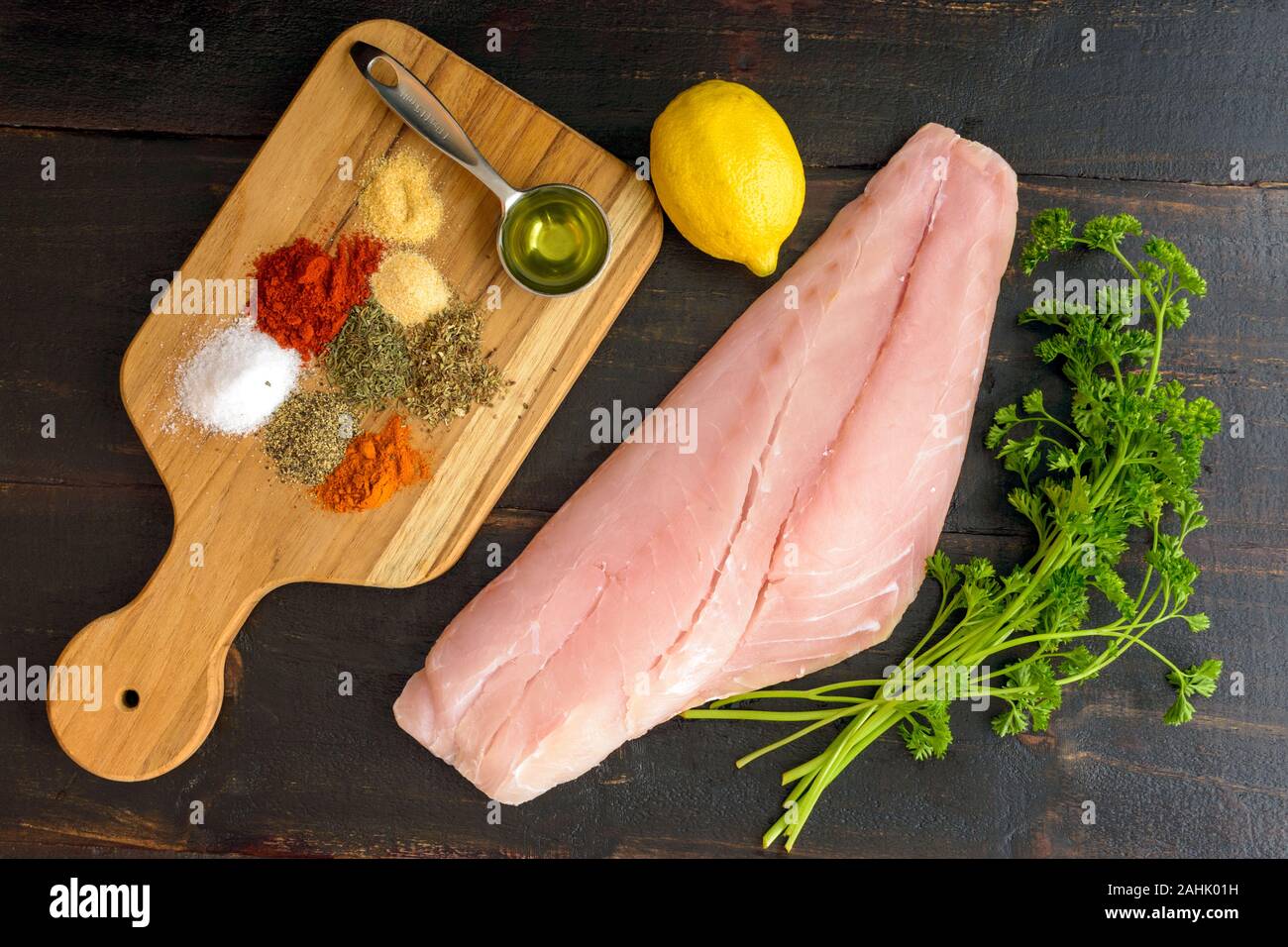 Cajun-style Blackened Red Snapper Ingredients: Raw snapper fillet ...