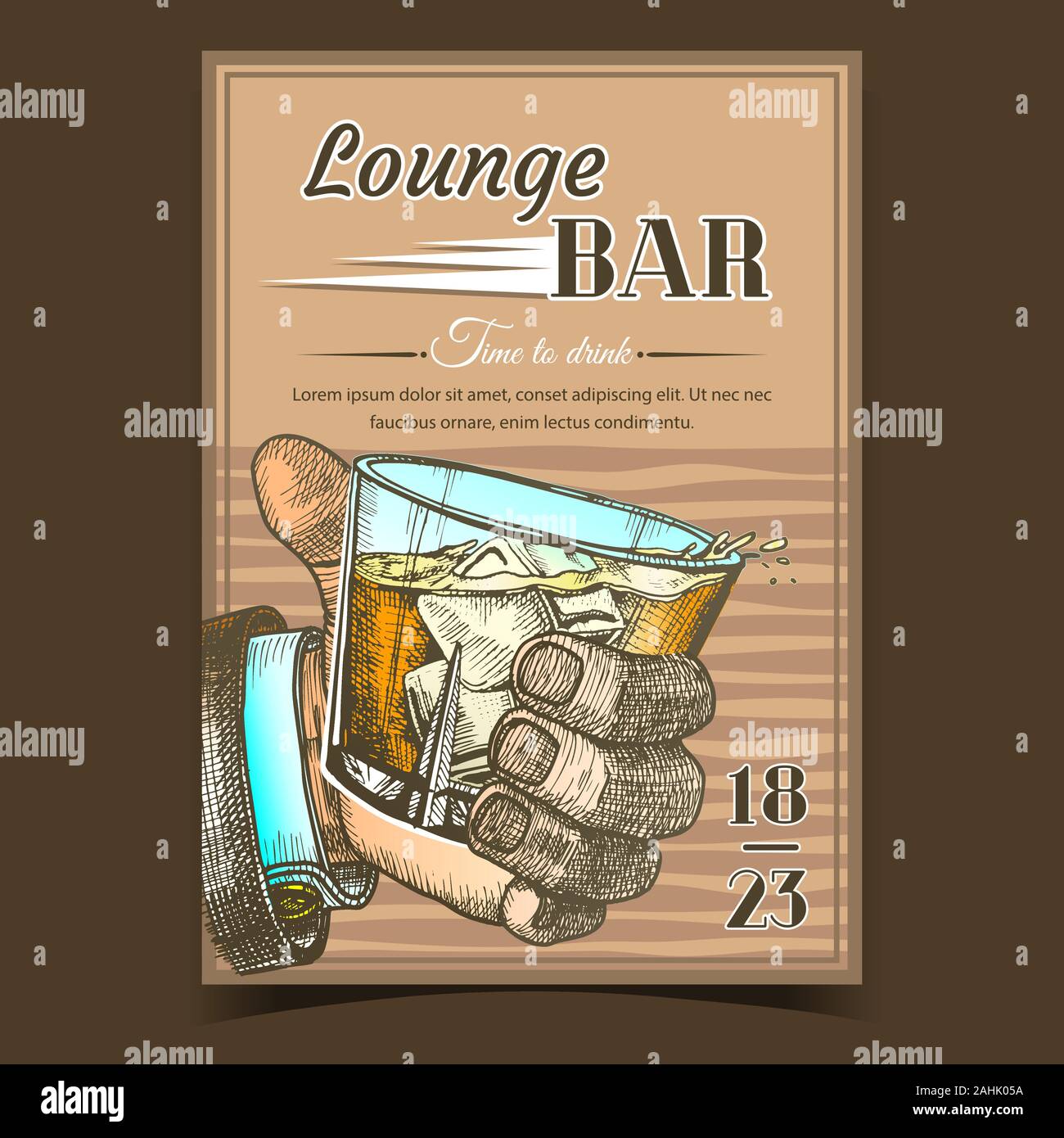 Lounge Alcoholic Bar Advertising Banner Vector Stock Vector Image & Art ...