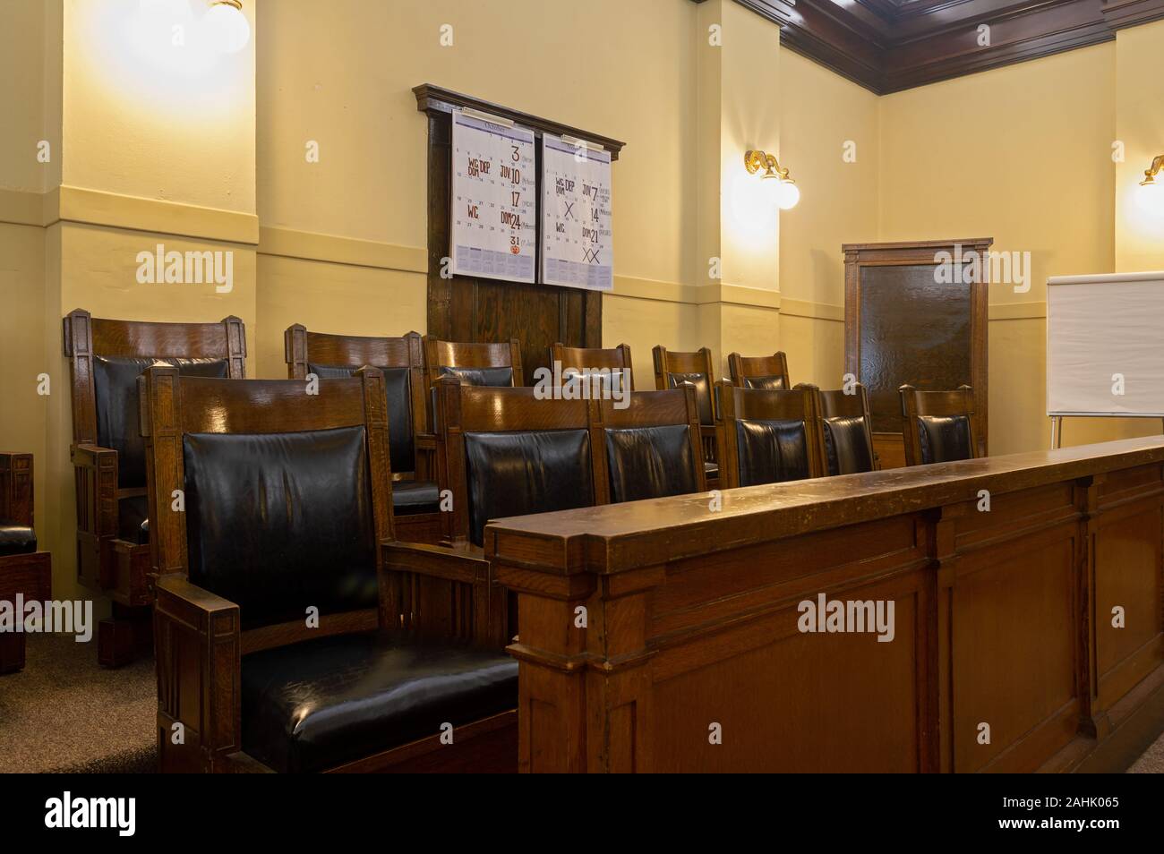 South Bend, Washington - October 29, 2014: Leather and Wood Chairs of ...
