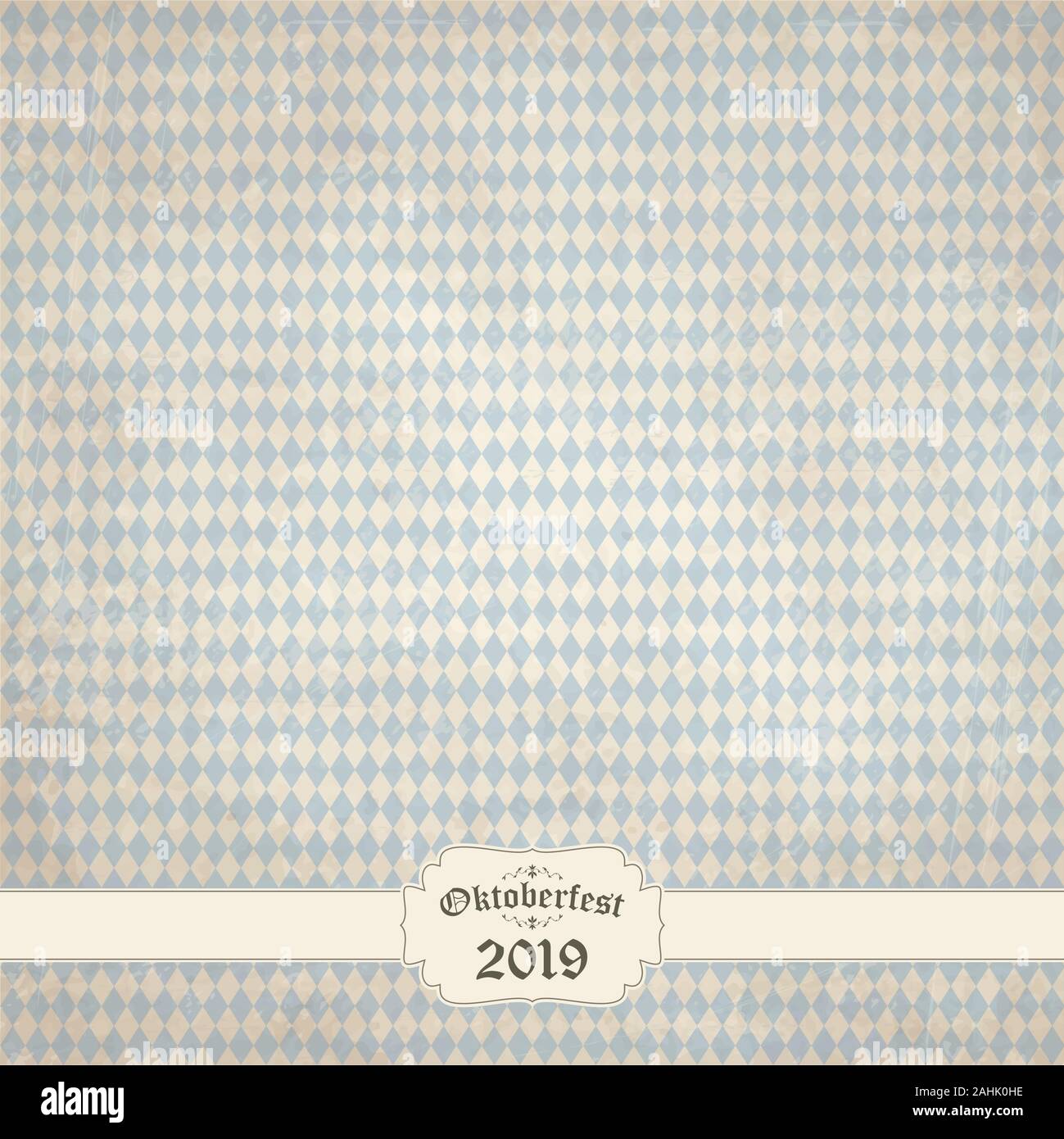 old vintage background with checkered pattern and patch Oktoberfest ...
