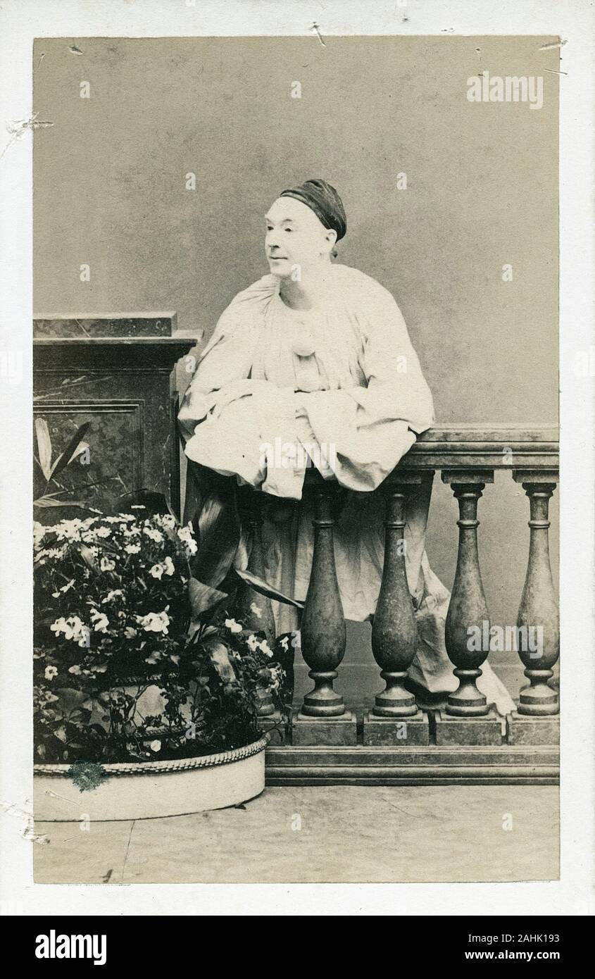 Paul Legrand as Pierrot by Andre Adolphe-Eugene Disderi, ca 1858 Stock ...