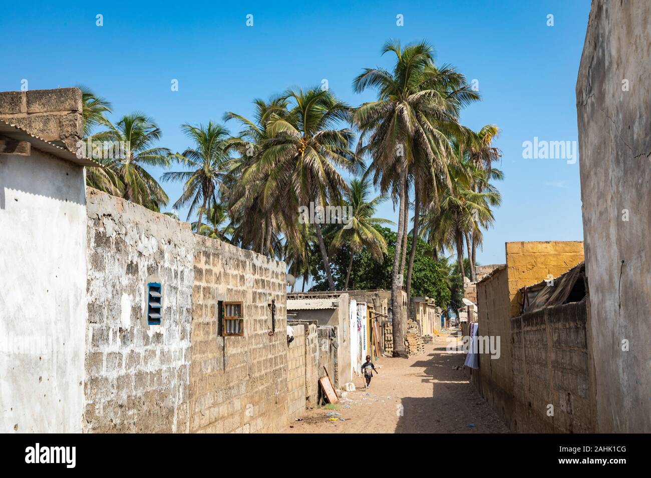 Traditional fishing village of Djiffer, Senegal. West Africa Stock ...