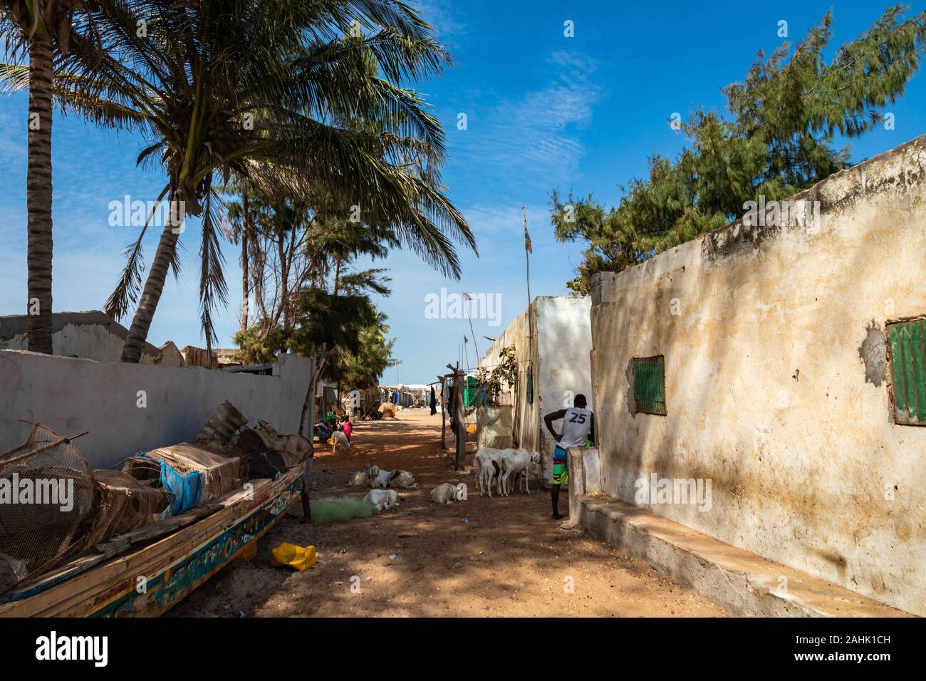 Traditional fishing village of Djiffer, Senegal. West Africa Stock ...
