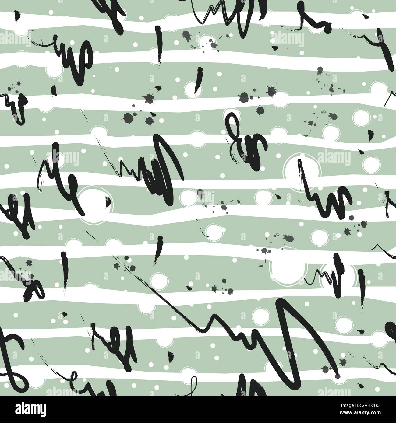 Vector scribble seamless pattern. Ink scribble continuous background on whit. Vector ...