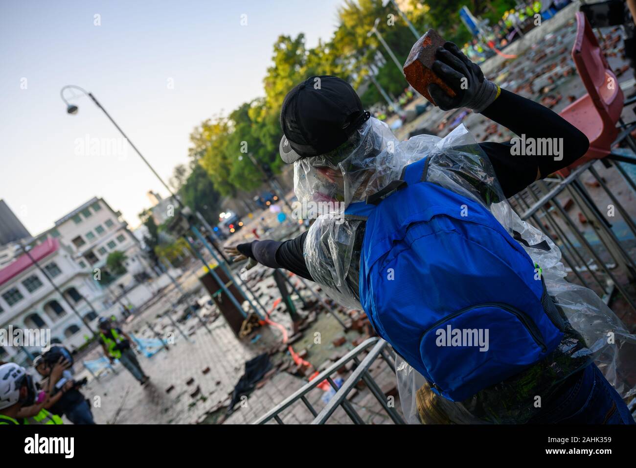 PolyU, Hong Kong - Nov 17, 2019: The first day of the Siege of PolyU ...