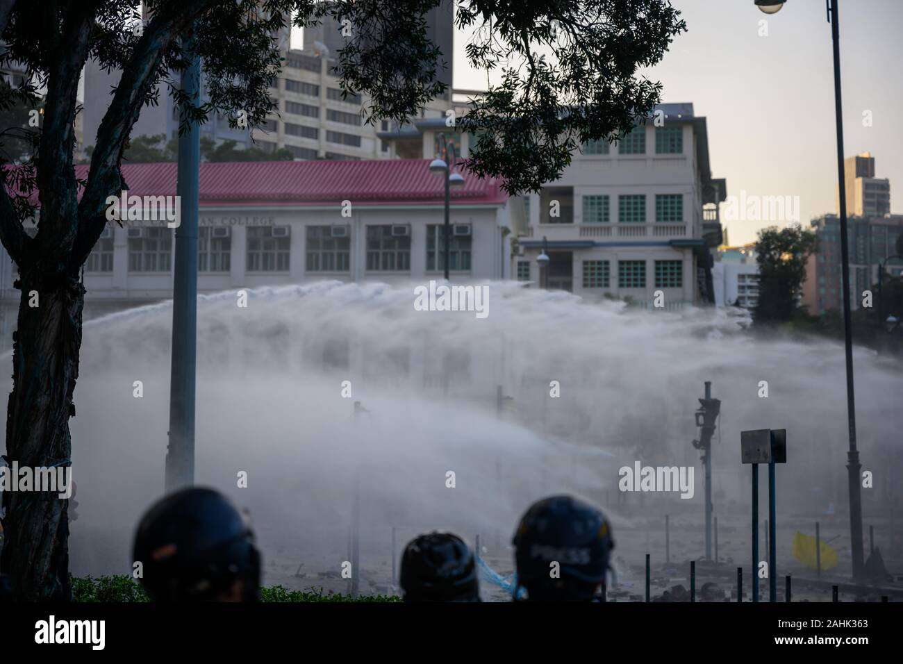 PolyU, Hong Kong - Nov 17, 2019: The first day of the Siege of PolyU ...