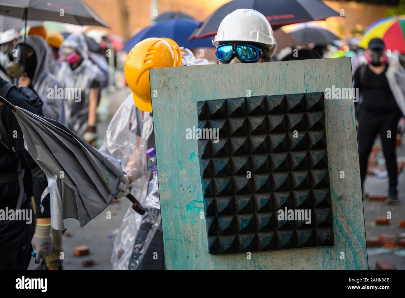 PolyU, Hong Kong - Nov 17, 2019: The first day of the Siege of PolyU ...
