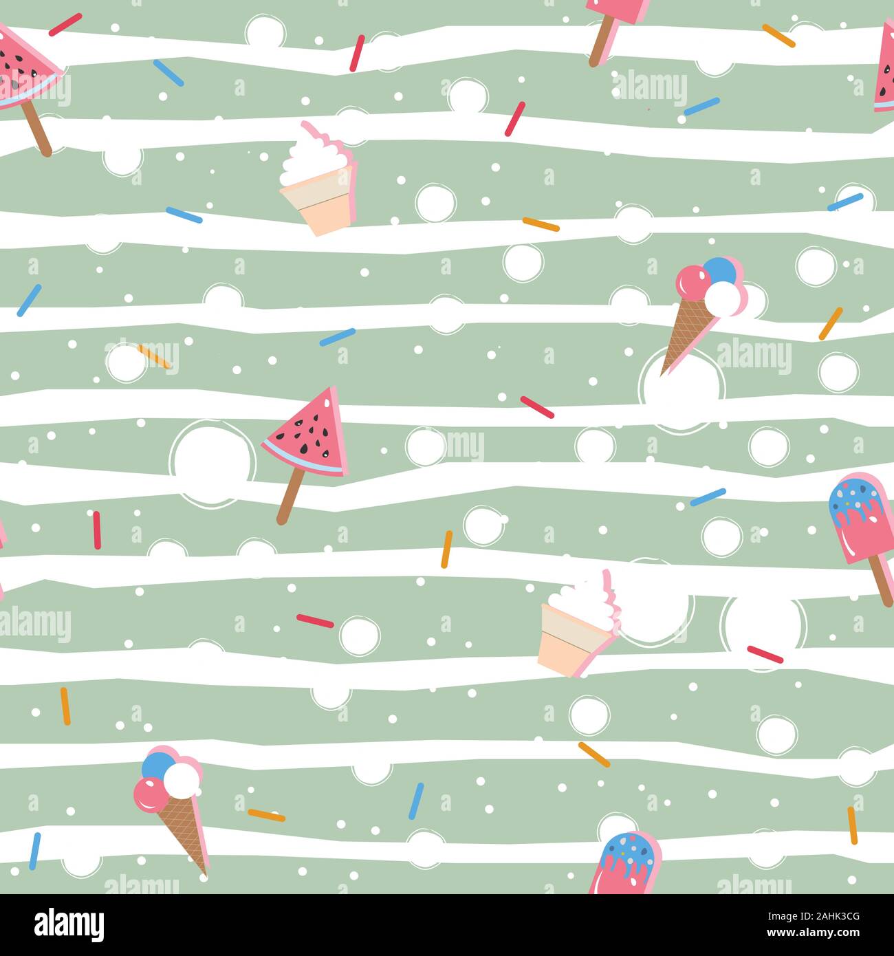 Ice Cream Seamless Pattern. Vector Illustration Stock Vector Image ...