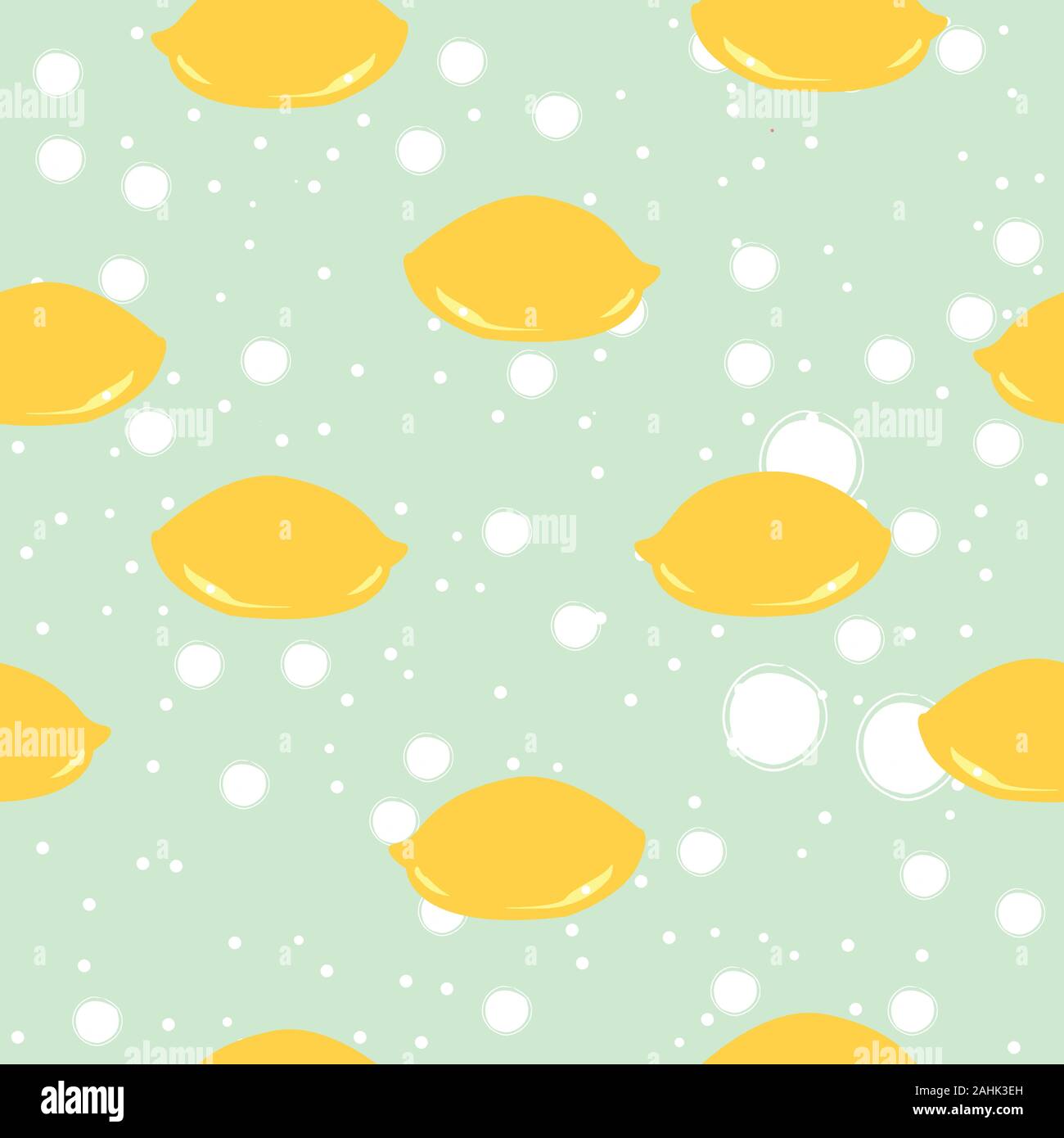 Simple Yellow Lemon Pattern. Seamless Pattern. Flat Design. Vector ...