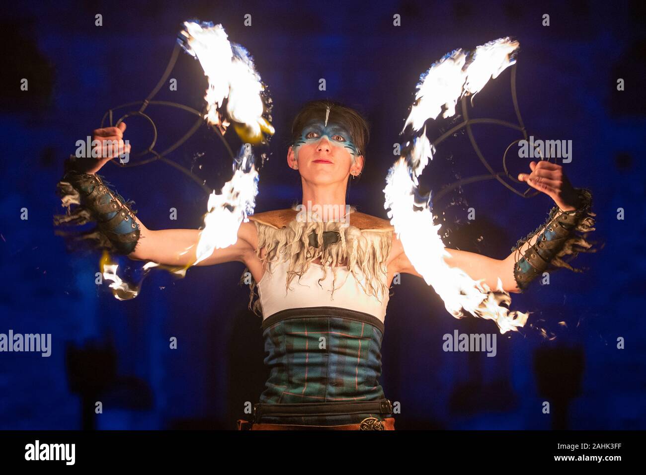 The Celtic Fire Theatre company PyroCeltica perform in front of ...