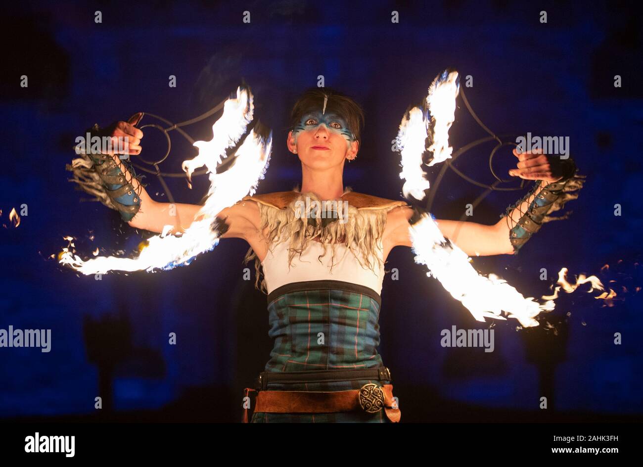 The Celtic Fire Theatre company PyroCeltica perform in front of ...