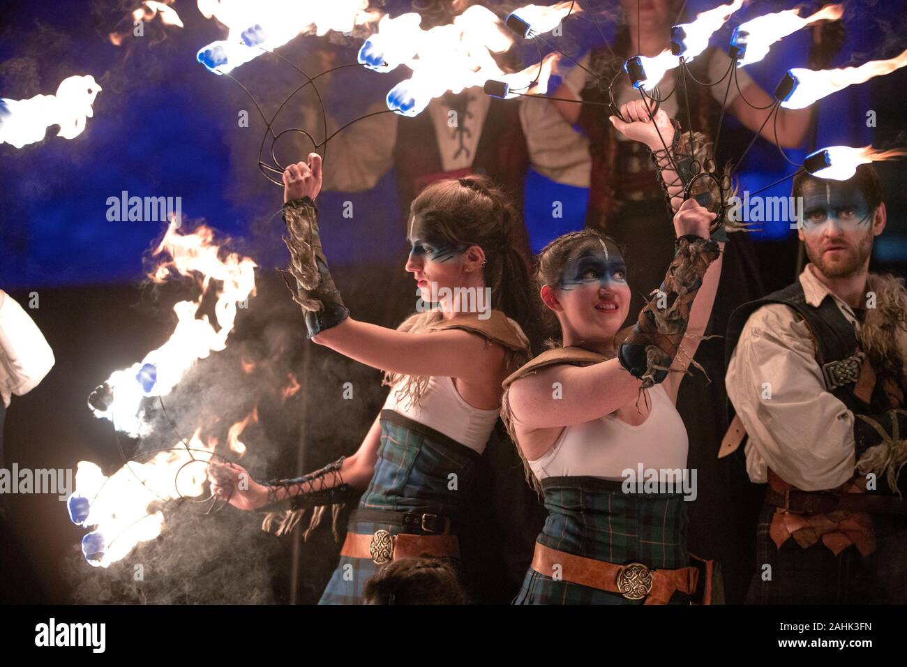 The Celtic Fire Theatre company PyroCeltica perform in front of ...