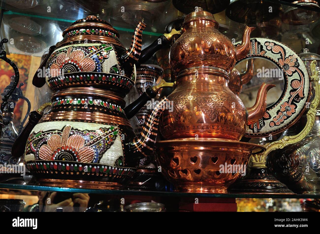 teapot - Grand Bazaar in ISTAMBUL - Bosphorus Strait - TURKEY Stock ...