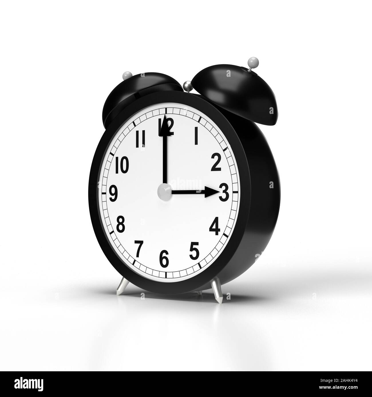 Abstract alarm clock on white background. 3D rendering Stock Photo - Alamy