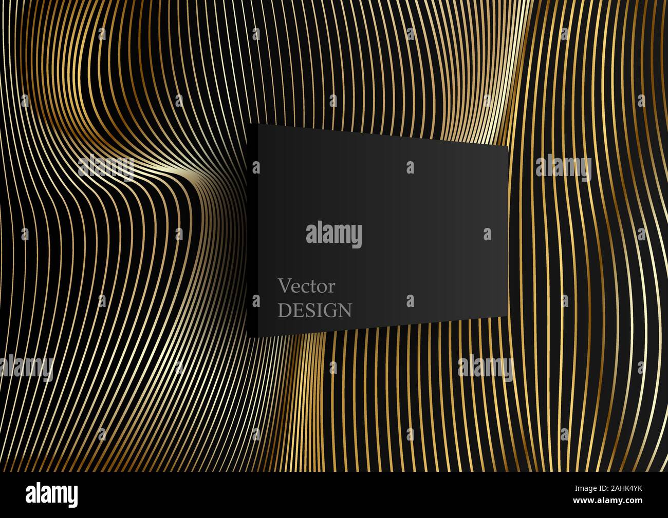 Abstract engraving golden texture. Wavy etching background. Vector ...