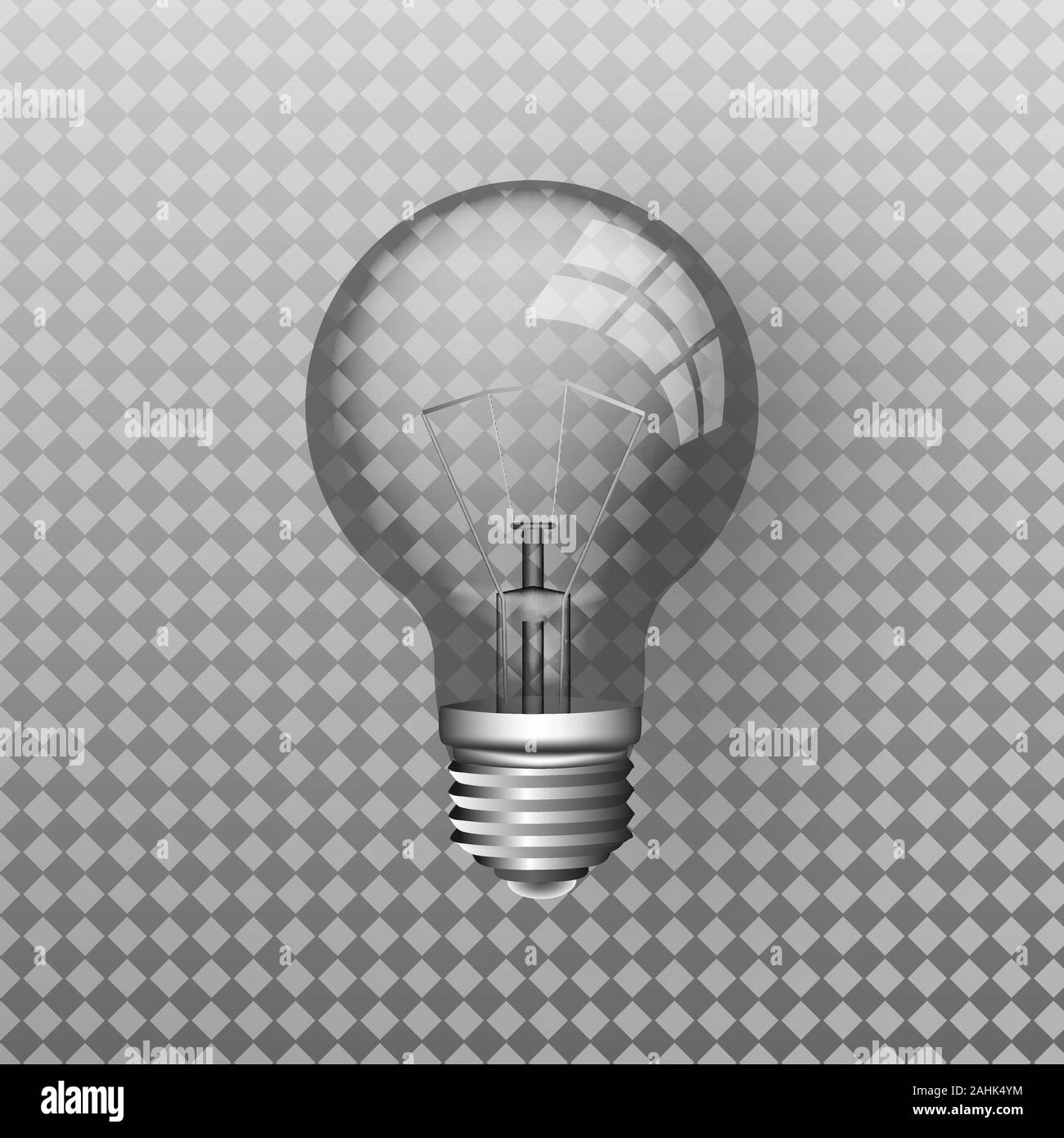 Transparent vector realistic light bulb isolated on transparent ...