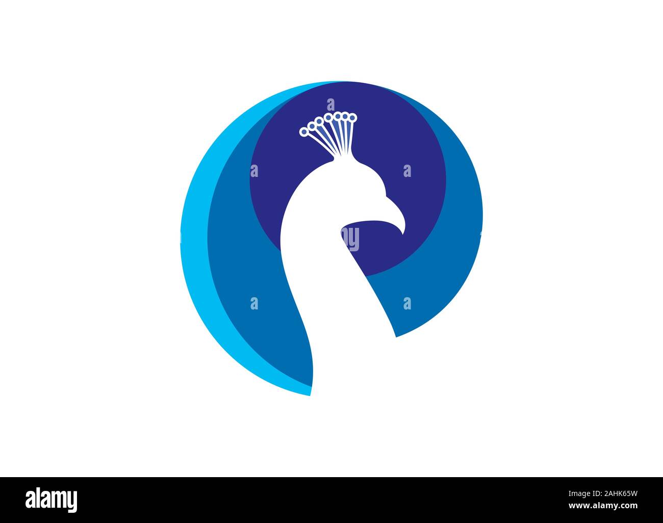 peacock logo sign symbol in blue circle Stock Vector Image & Art - Alamy