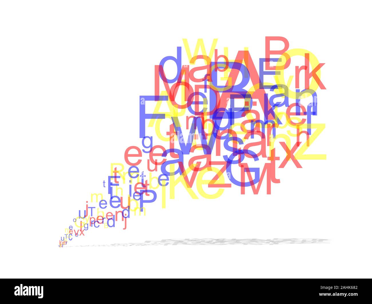 Many colorful letters against white background, illustration Stock ...