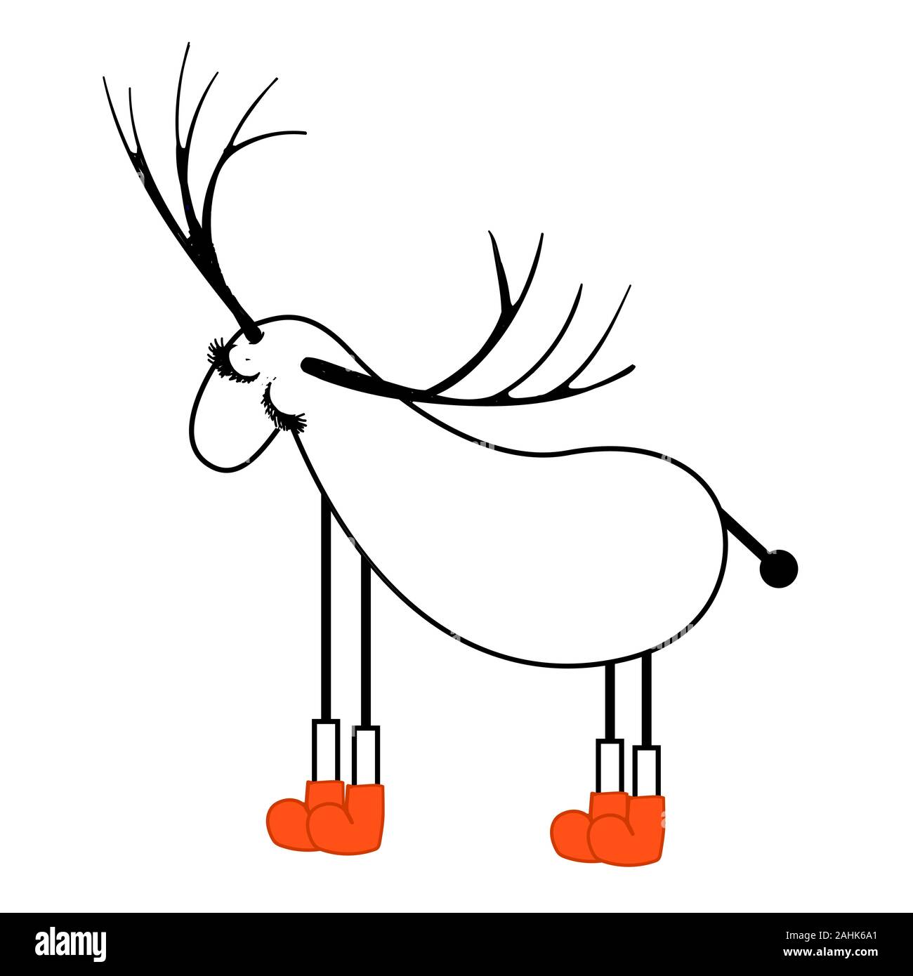 Stylized deer on a white background isolated. Element for creating ...