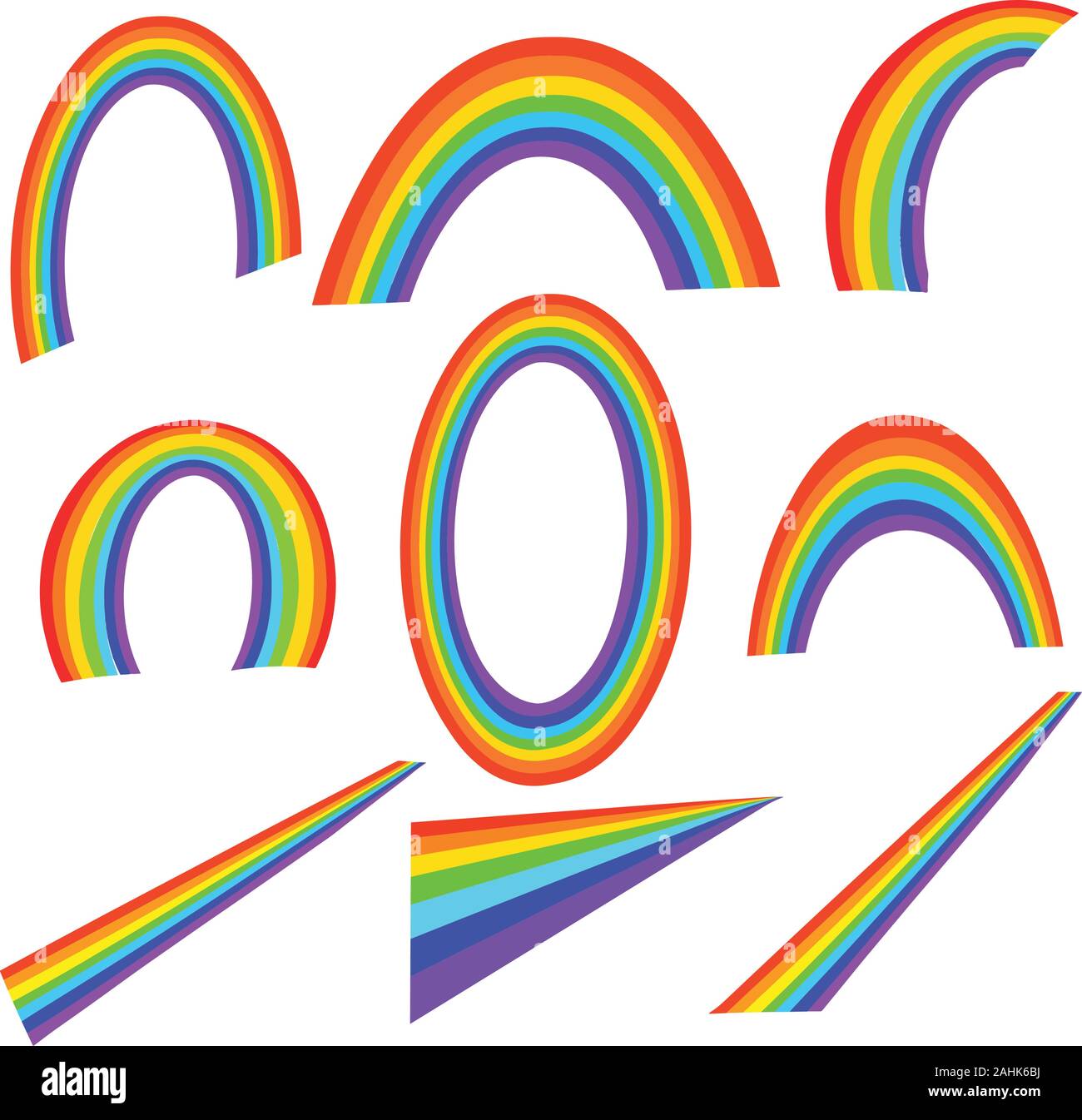 A Collection of Abstract Rainbow Colour Shapes Vector Illustrations ...