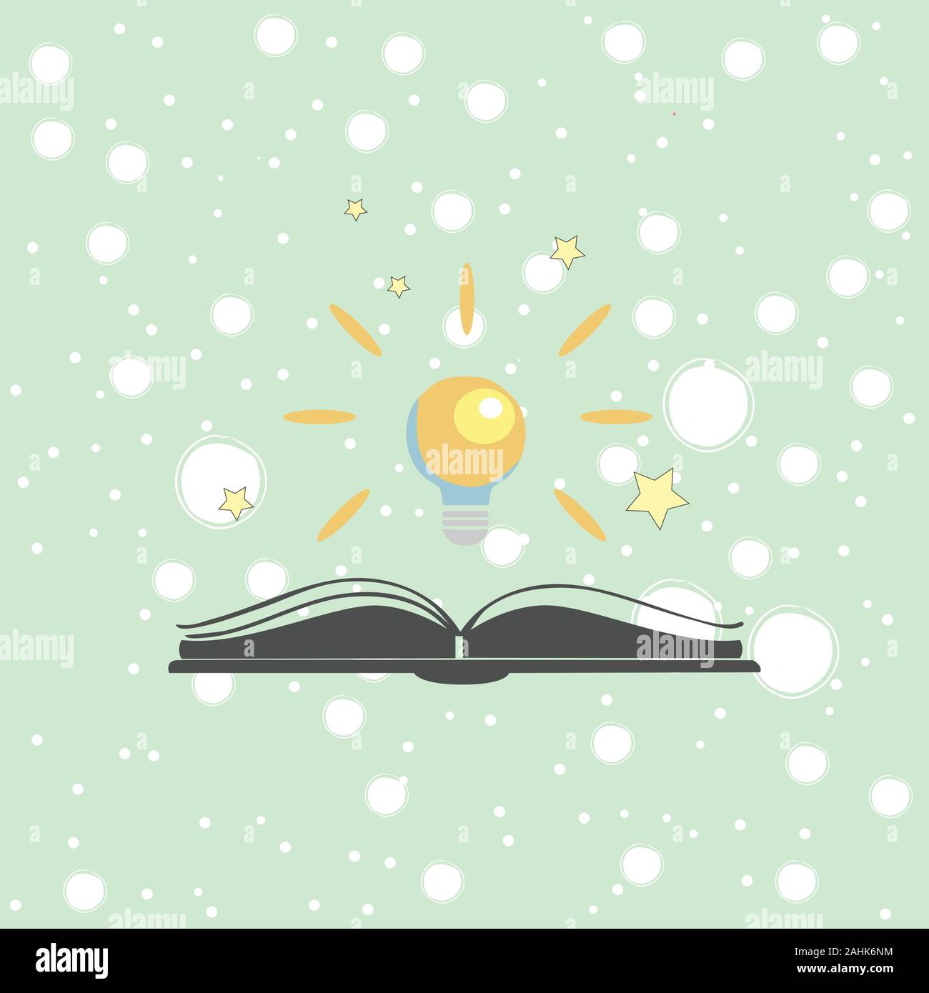 Light bulb over open book Stock Vector Images - Alamy