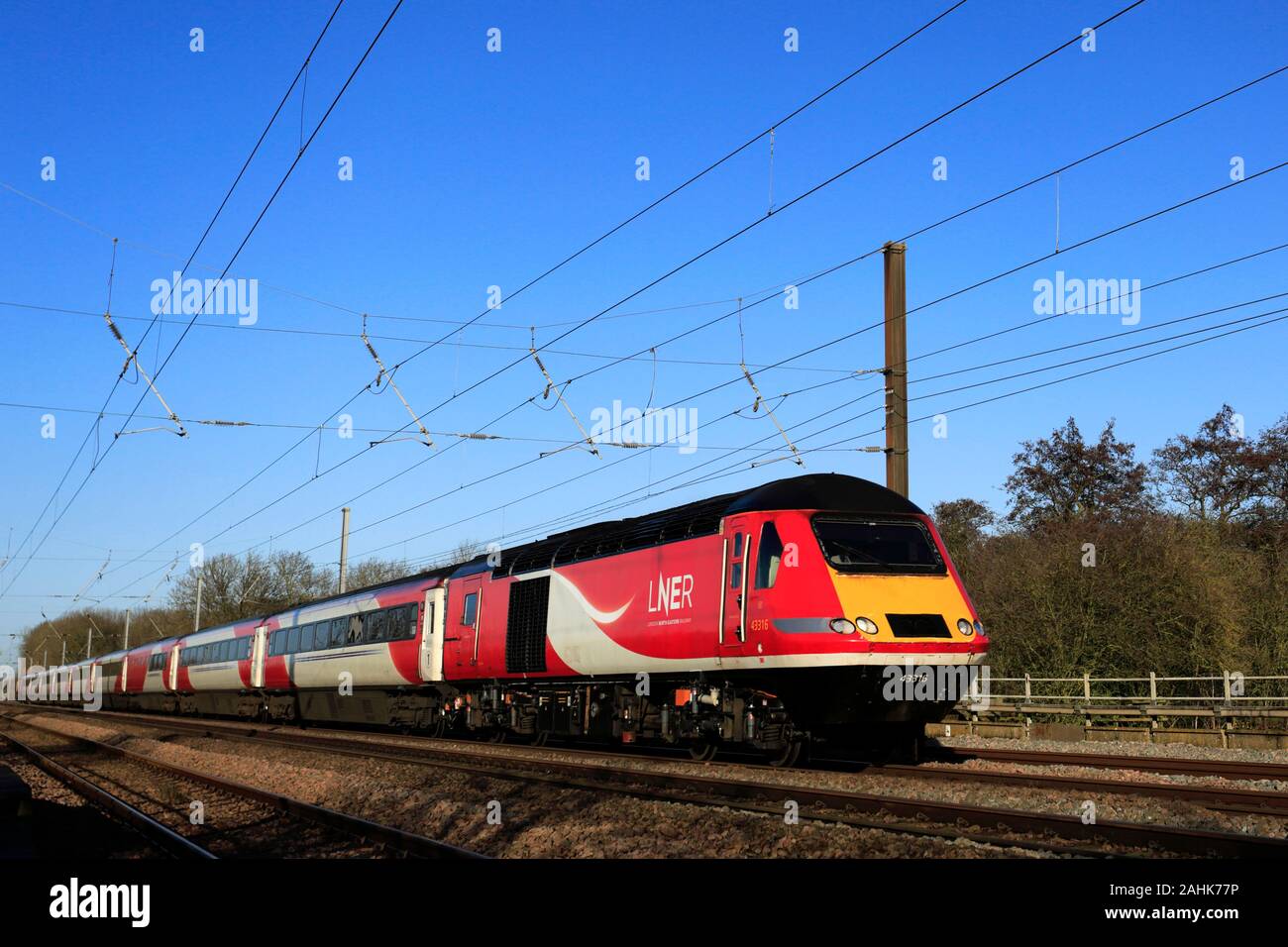 LNER train 43316, London and North Eastern Railway, East Coast Main Line Railway, Grantham ...