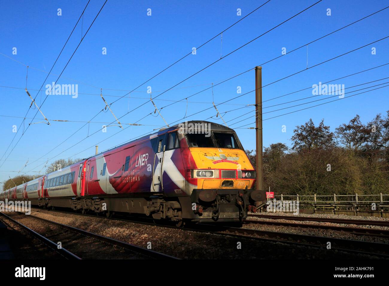 82205 Flying Scotsman LNER train, London and North Eastern Railway, East Coast Main Line Railway ...