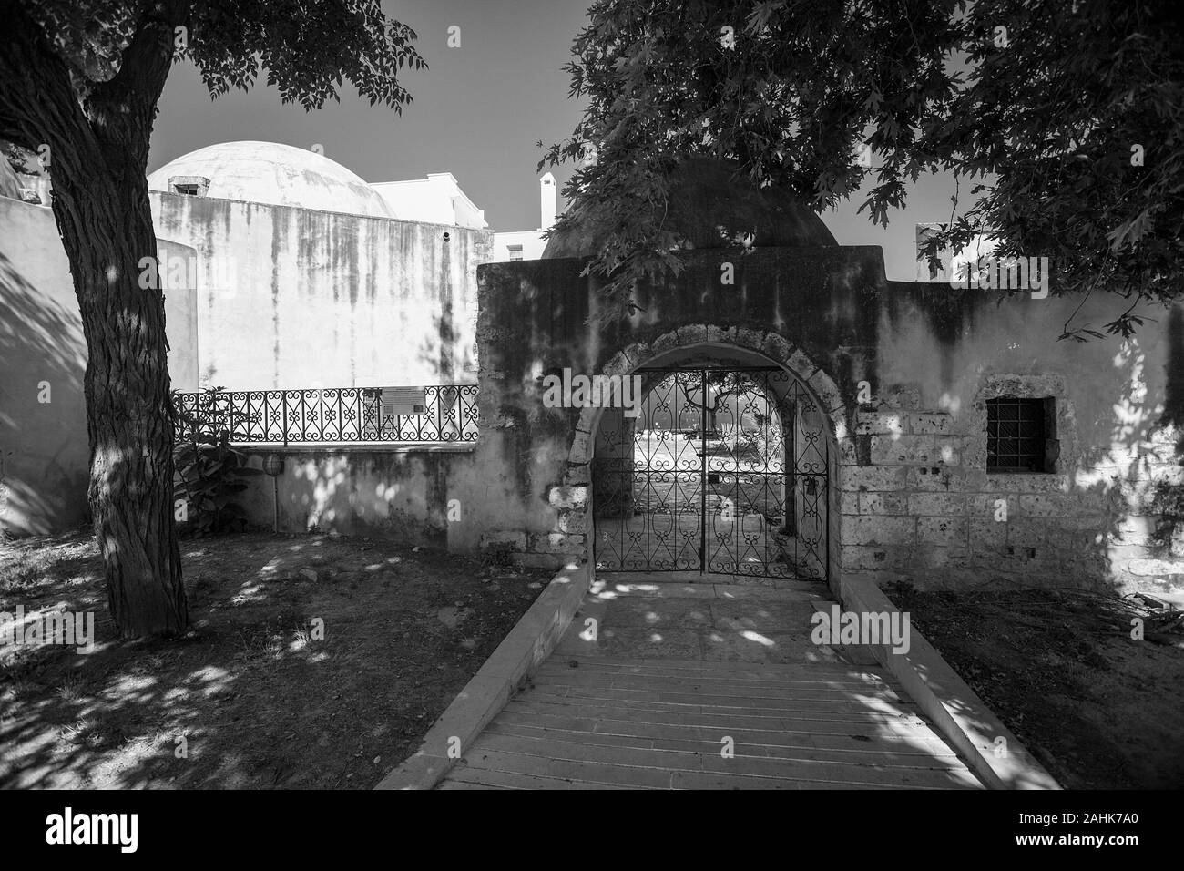 Main entrance to the now disused Kara Musa Pasha Mosque in Rethymnon ...