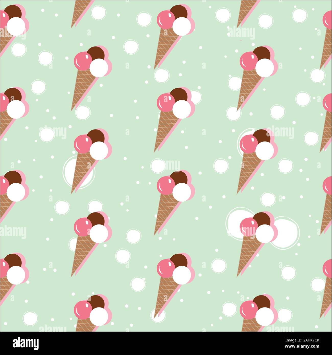 Ice Cream Seamless Pattern. Vector Illustration Stock Vector Image ...