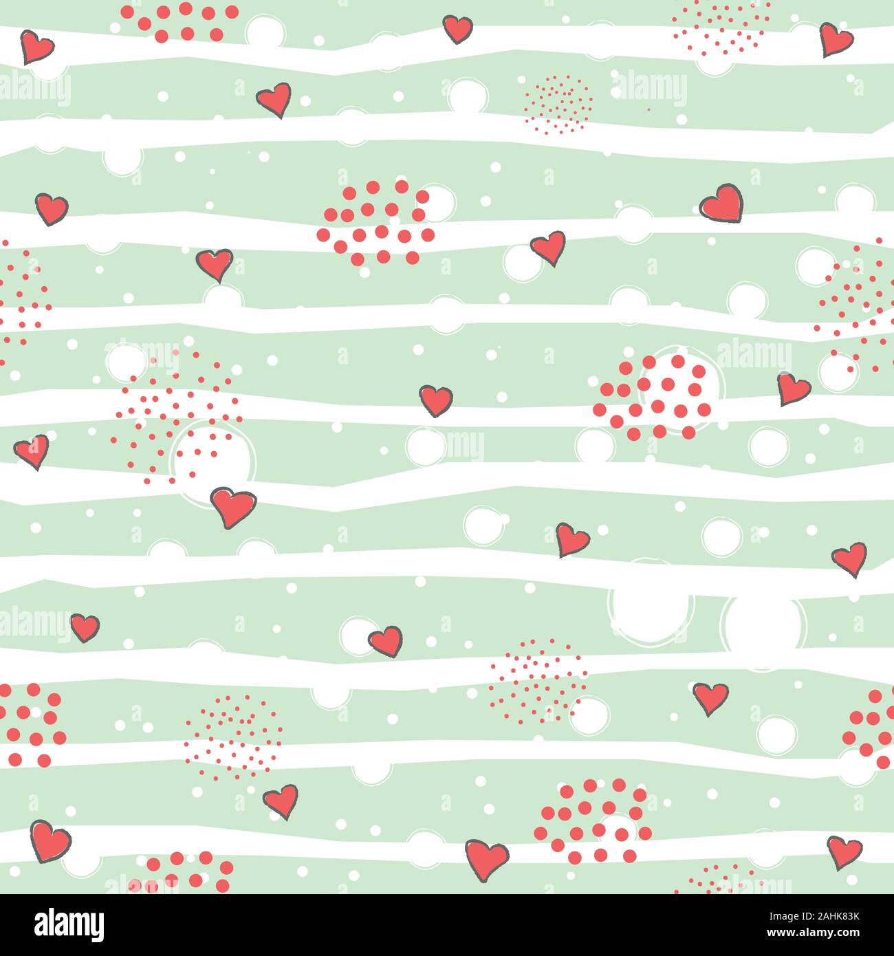 Hand Drawn Heart seamless Pattern. Vector Illustration Stock Vector ...