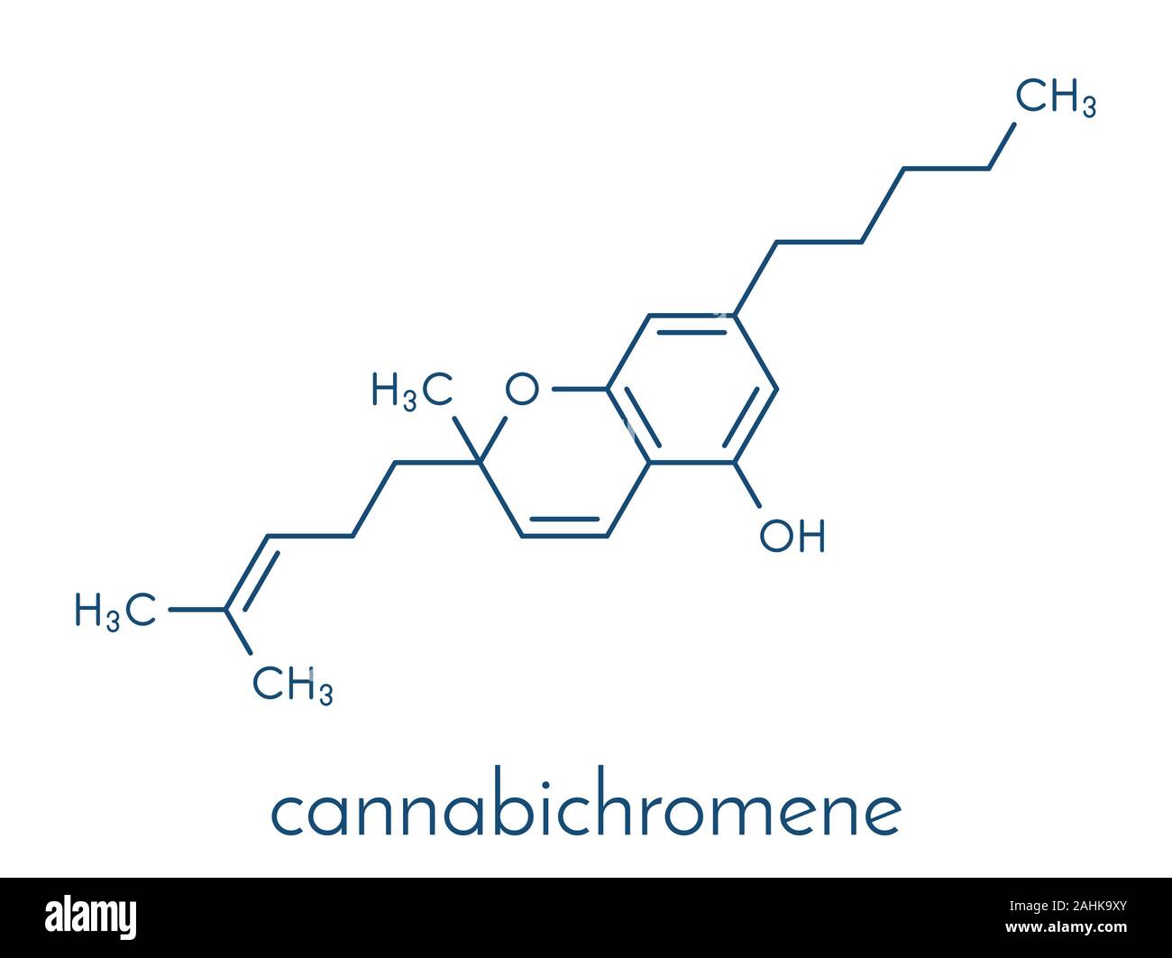 Cannabichromene or CBC cannabinoid molecule. Skeletal formula Stock ...