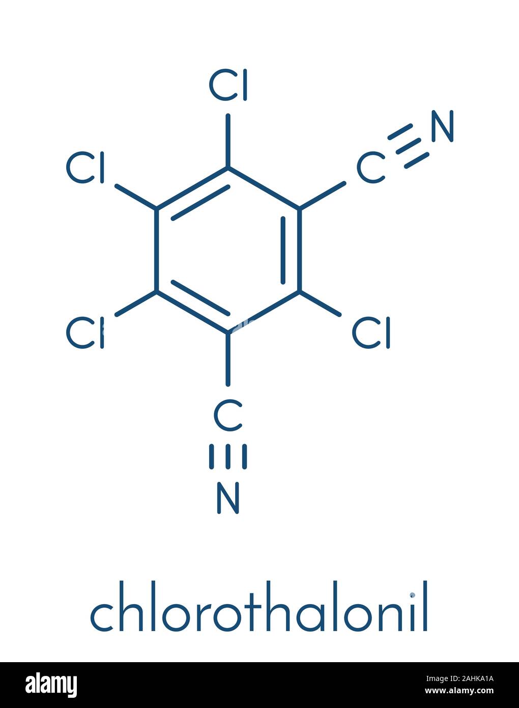 Chlorothalonil pesticide molecule. Skeletal formula Stock Vector Image ...