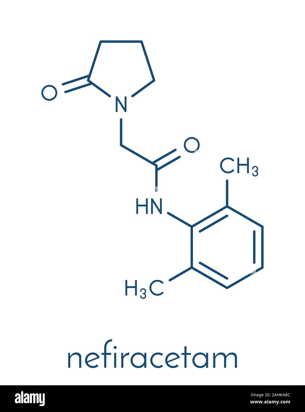 Nefiracetam nootropic drug molecule. Skeletal formula Stock Vector ...