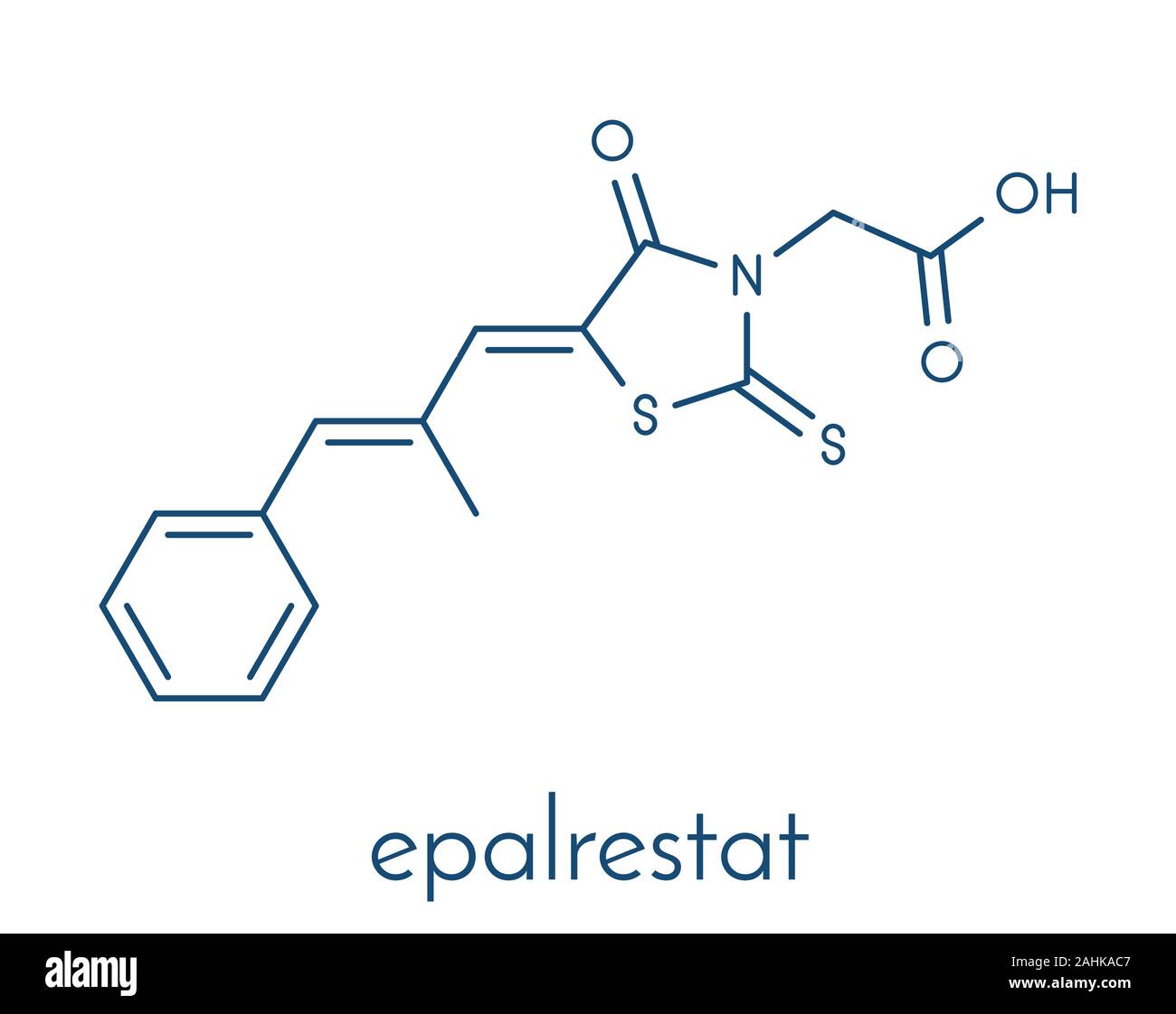 Epalrestat diabetic neuropathy drug molecule (aldose reductase ...