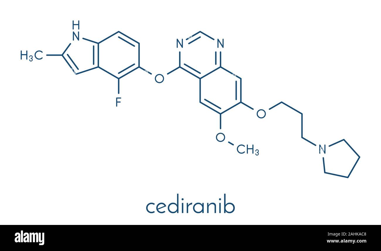 Cediranib cancer drug molecule. Skeletal formula Stock Vector Image ...