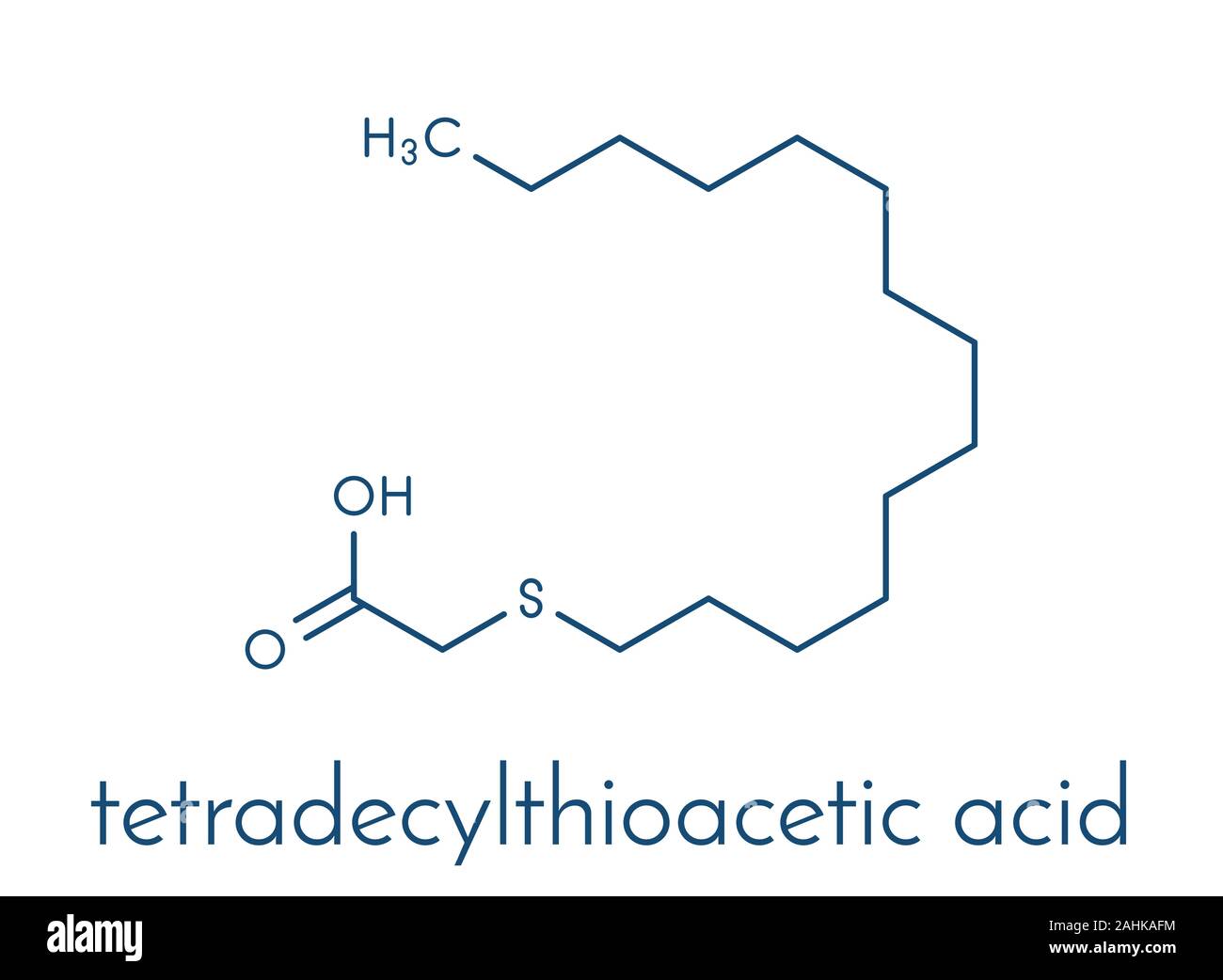 Tetradecylthioacetic acid molecule. Skeletal formula Stock Vector Image ...