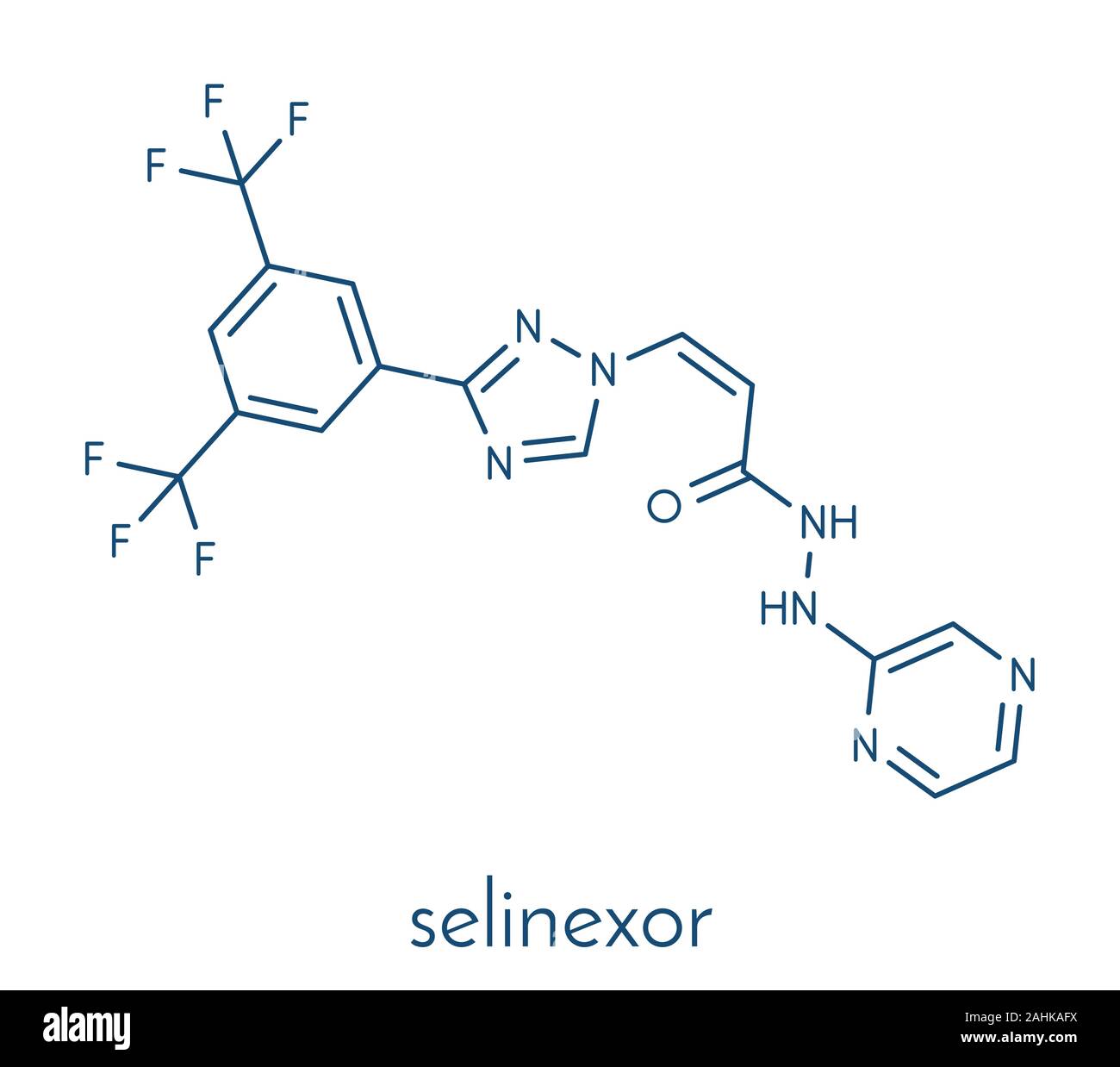Selinexor cancer drug molecule. Skeletal formula Stock Vector Image ...