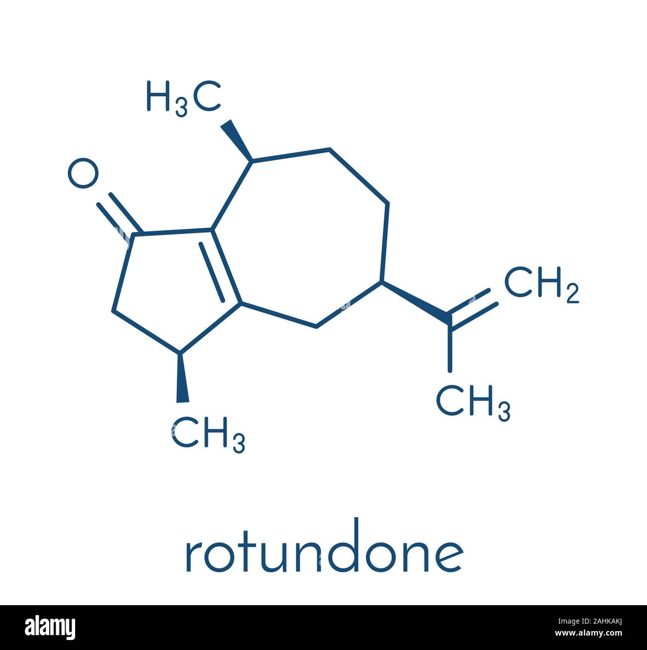 Rotundone peppery taste molecule. Skeletal formula Stock Vector Image ...