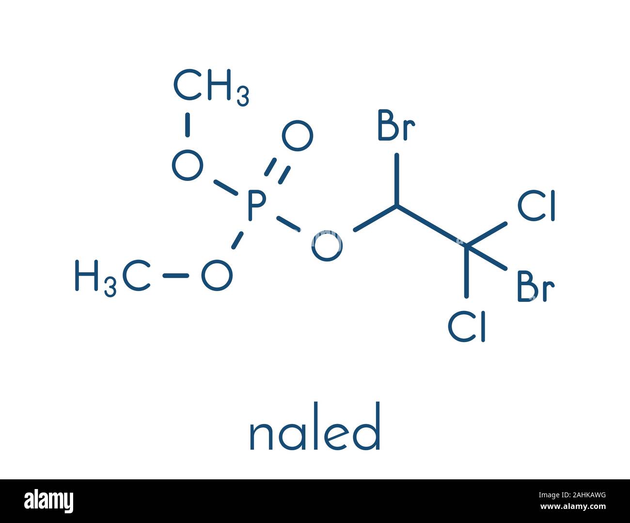 Naled insecticide molecule (organophosphate class). Skeletal formula ...
