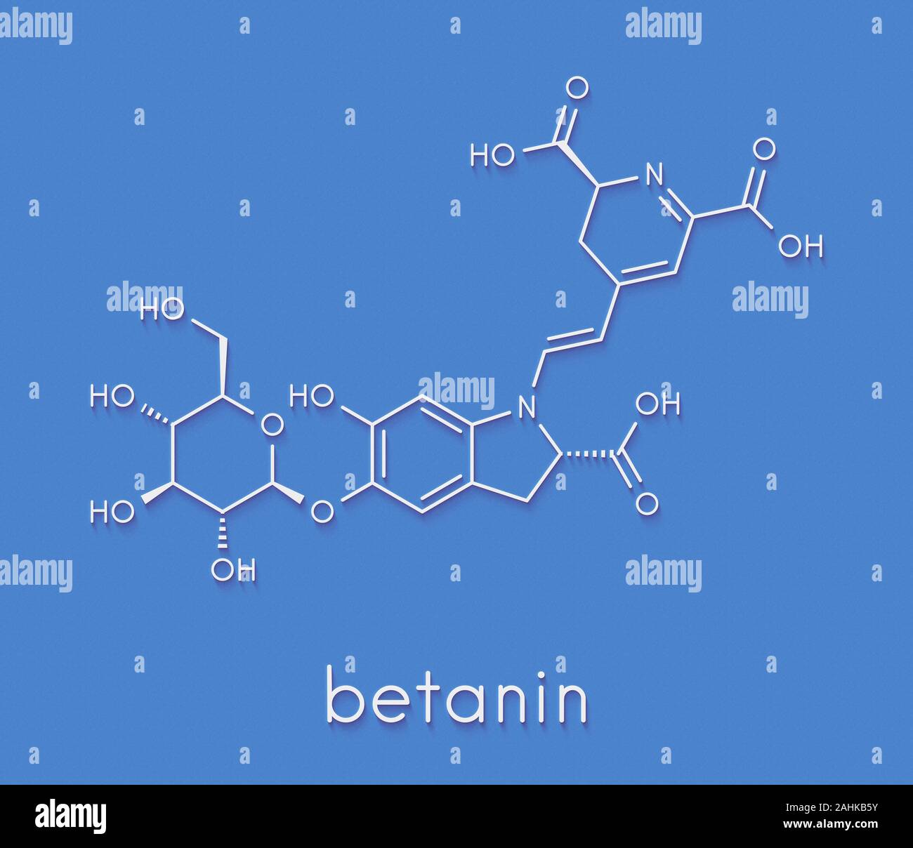 Betanin or beetrood red plant pigment molecule. Skeletal formula Stock ...
