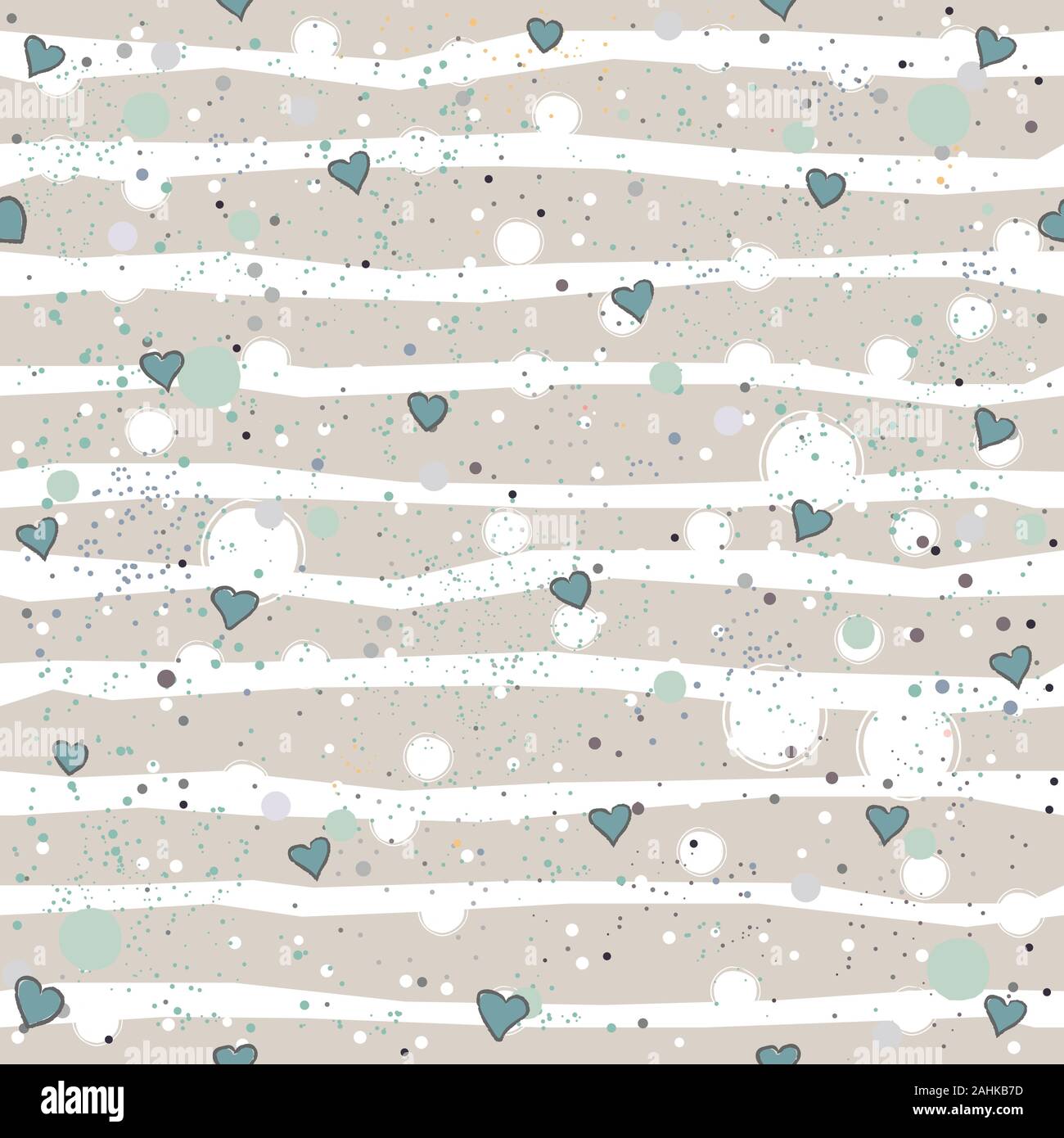 Hand Drawn Heart seamless Pattern. Vector Illustration Stock Vector ...
