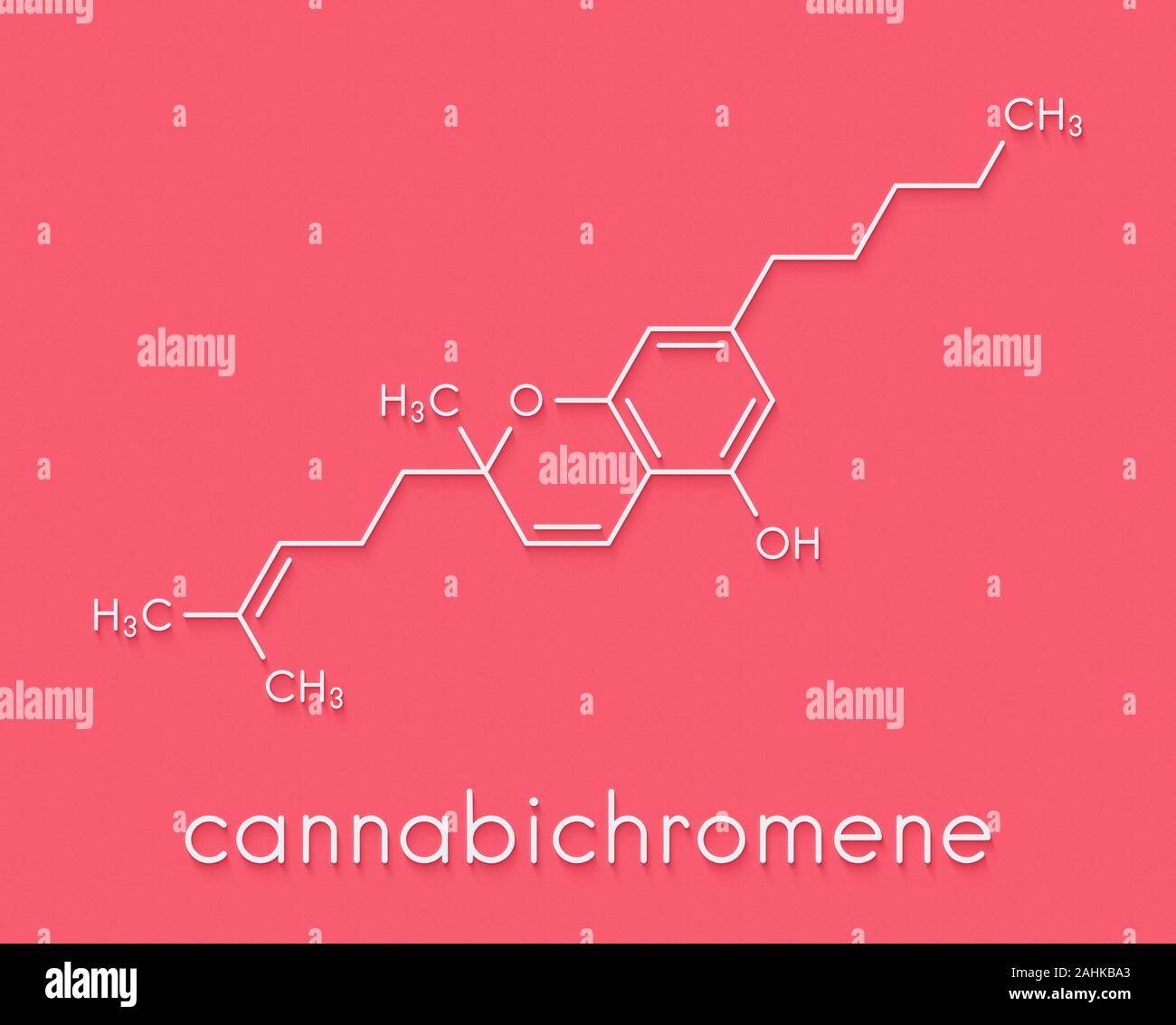 Cannabichromene or CBC cannabinoid molecule. Skeletal formula Stock ...