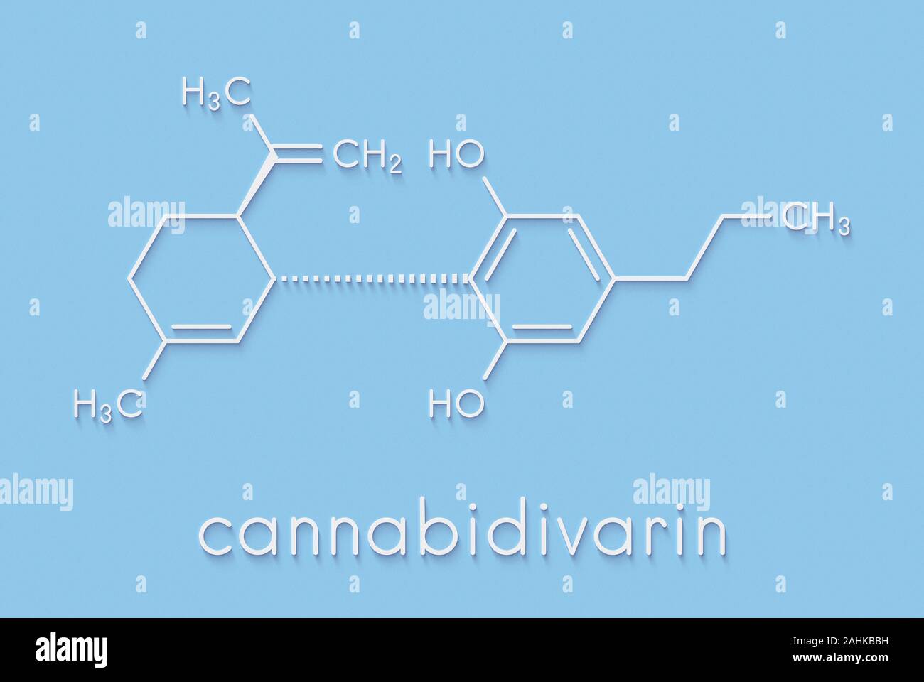 Cannabidivarin or CBDV cannabinoid molecule. Skeletal formula Stock ...