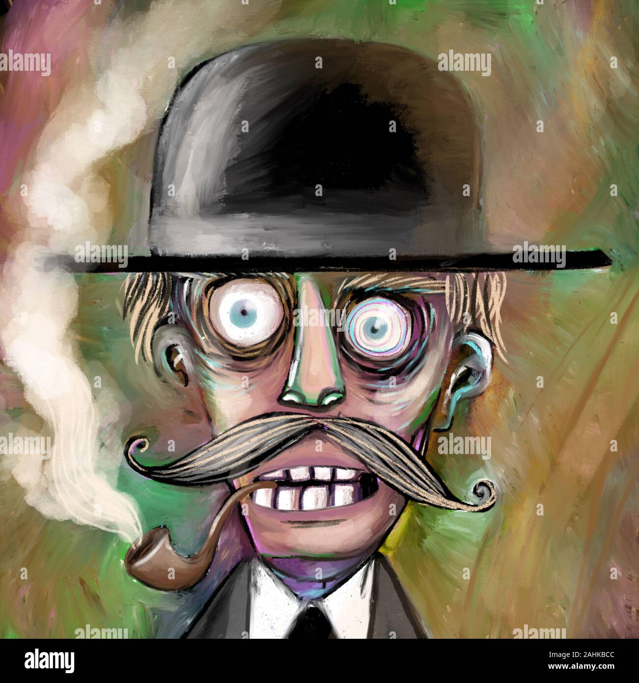 Top hat guy illustration Stock Photo - Alamy